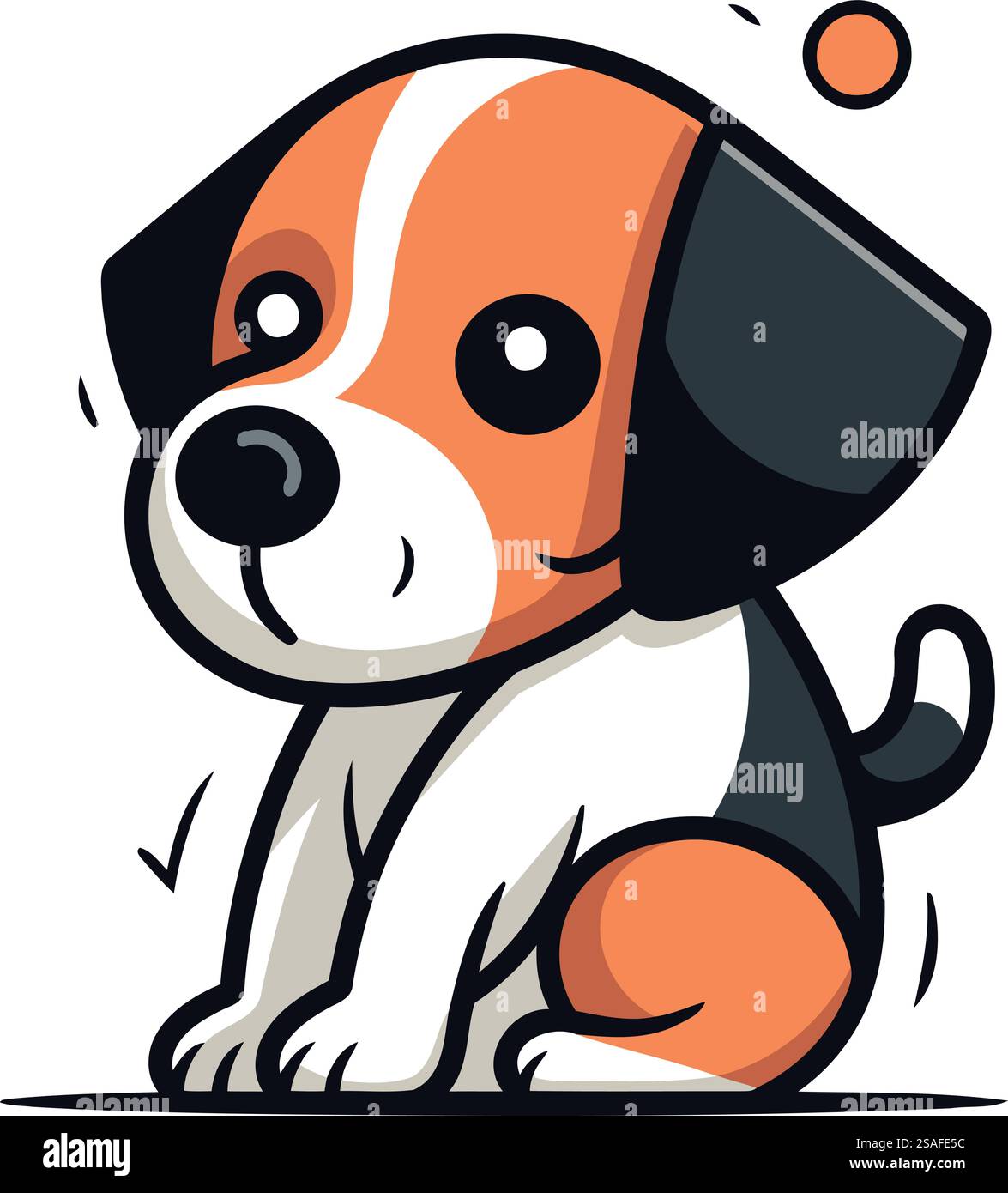 Cute cartoon puppy. Vector illustration isolated on a white background ...