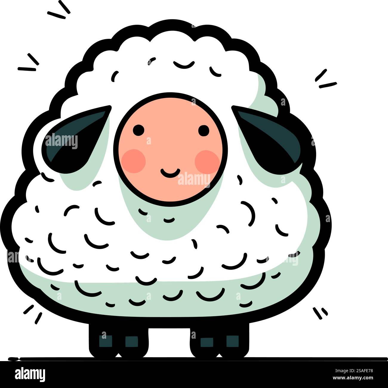 Cartoon sheep. Vector illustration of a cute sheep. Cartoon sheep Stock Vector Image & Art - Alamy