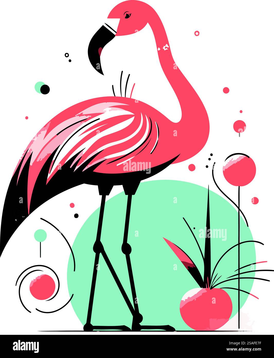 Flamingo vector illustration. Hand drawn flamingo design element Stock ...