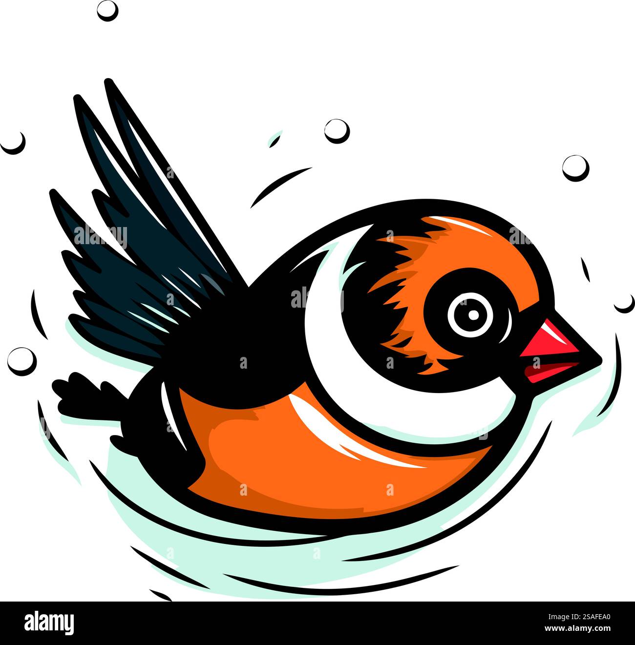 Bullfinch vector illustration isolated on white background. Tattoo ...