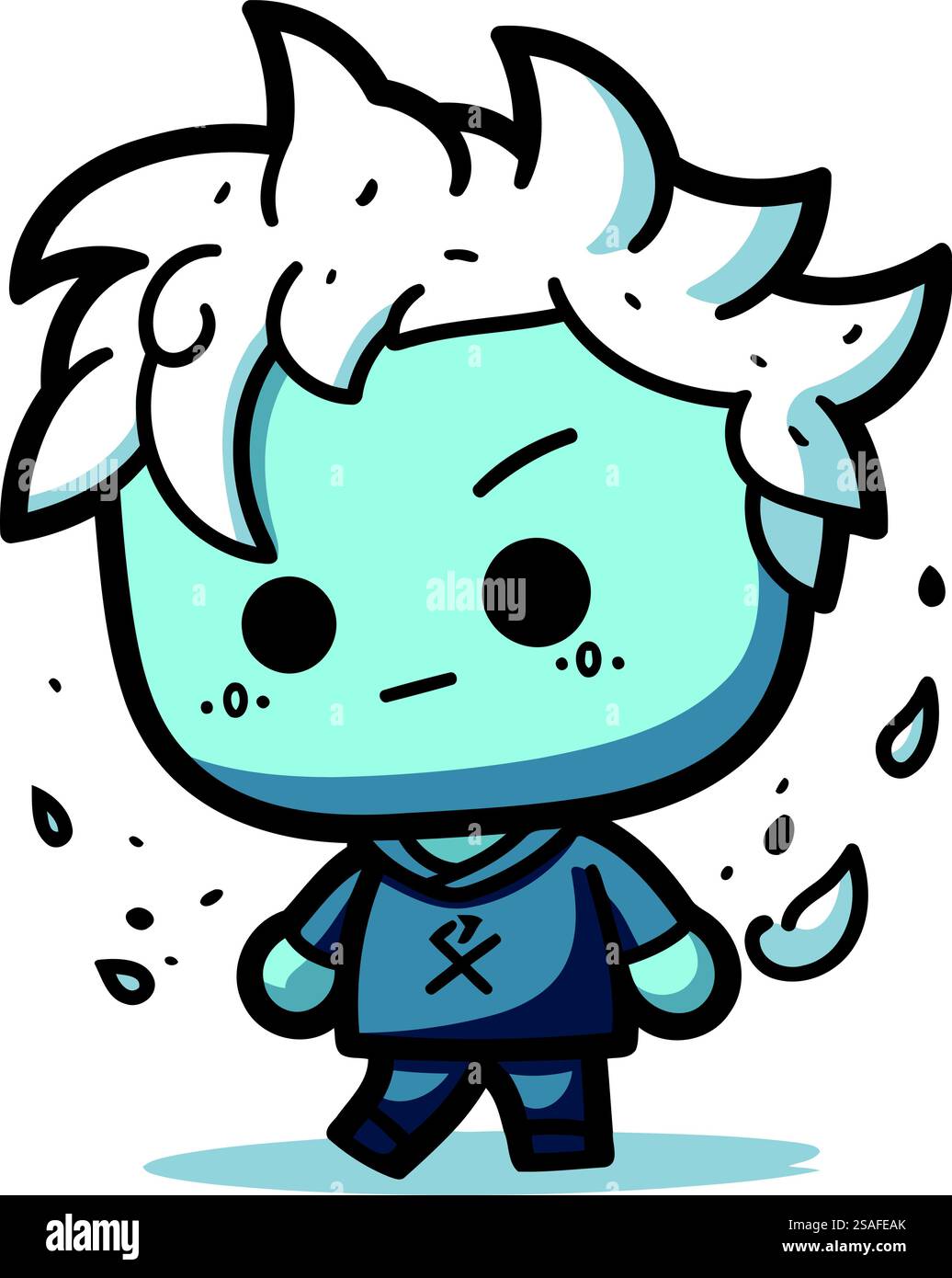 Crying Cartoon Monster Vector Illustration. Isolated On White ...