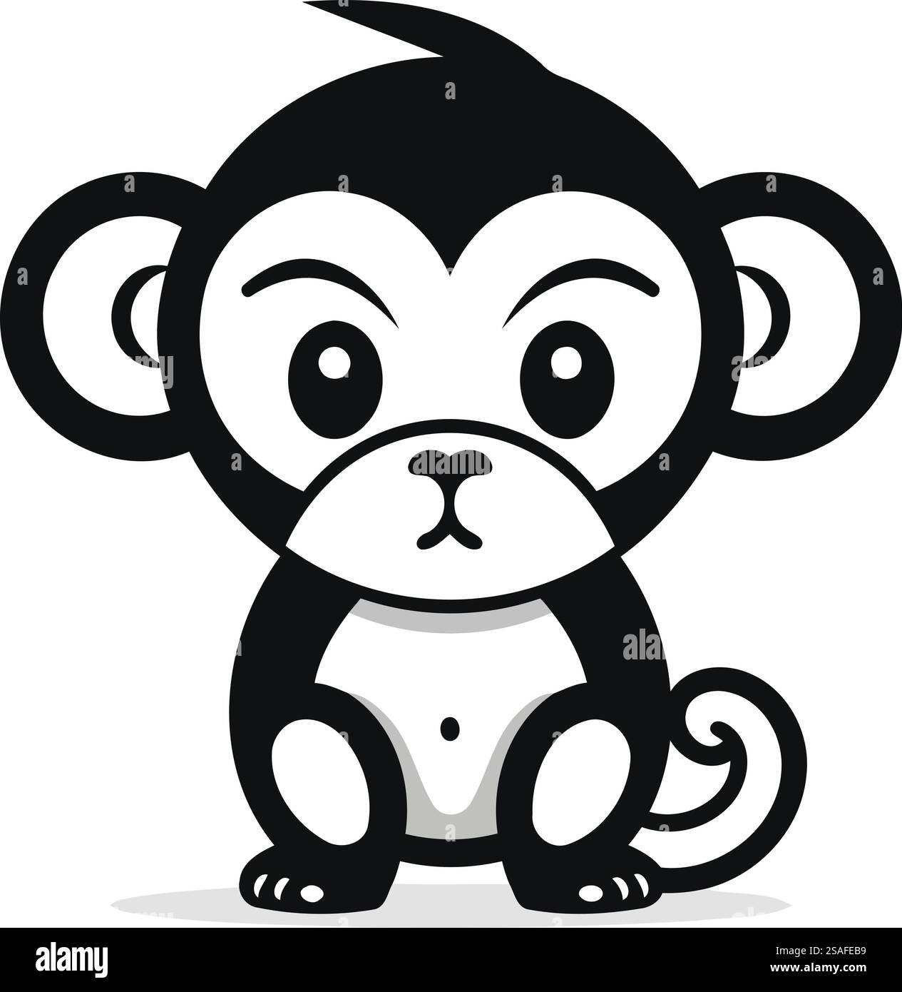 Cute monkey icon Black and White Stock Photos & Images - Alamy