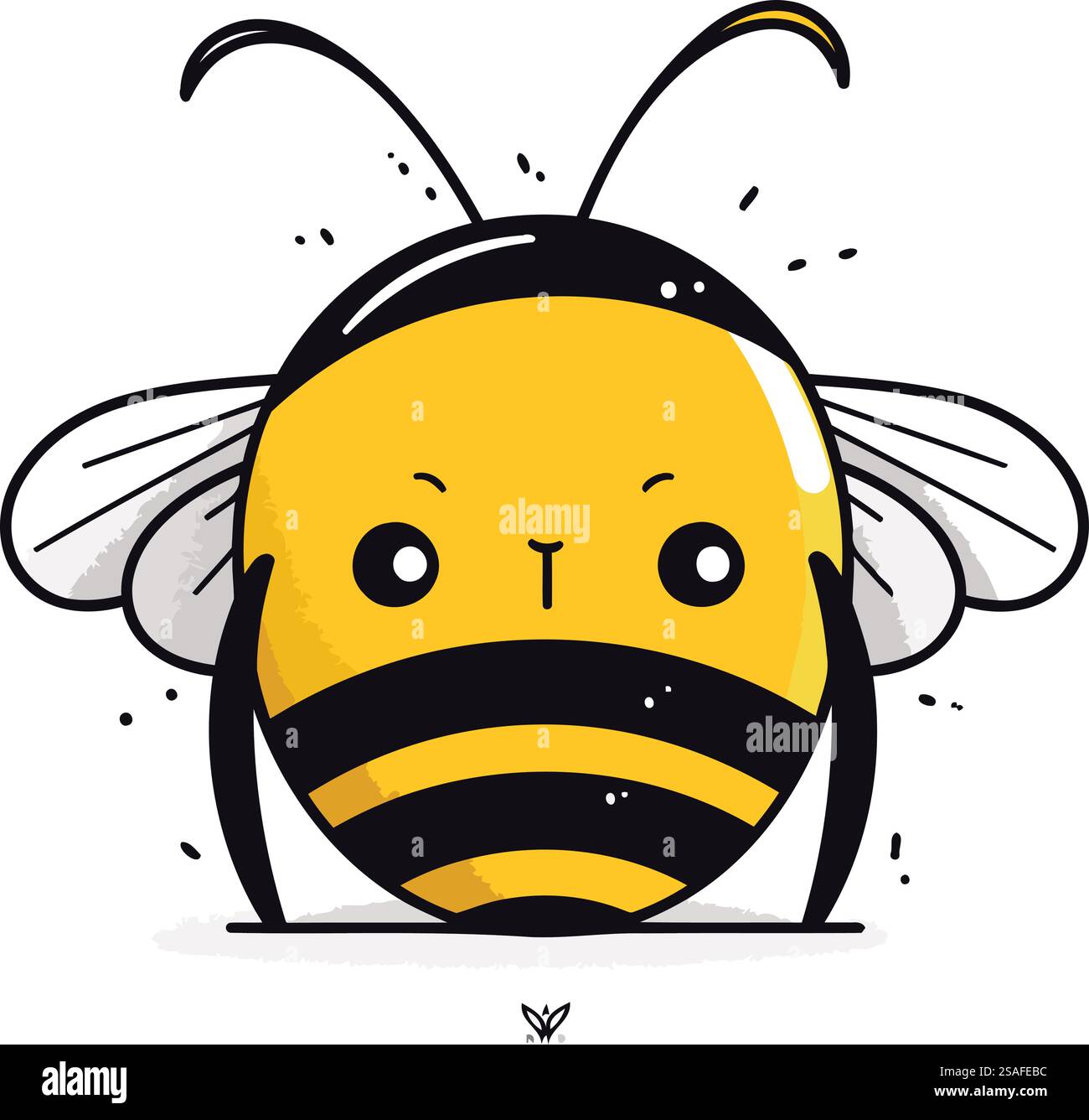 Cute cartoon bee. Vector illustration. Isolated on white background ...