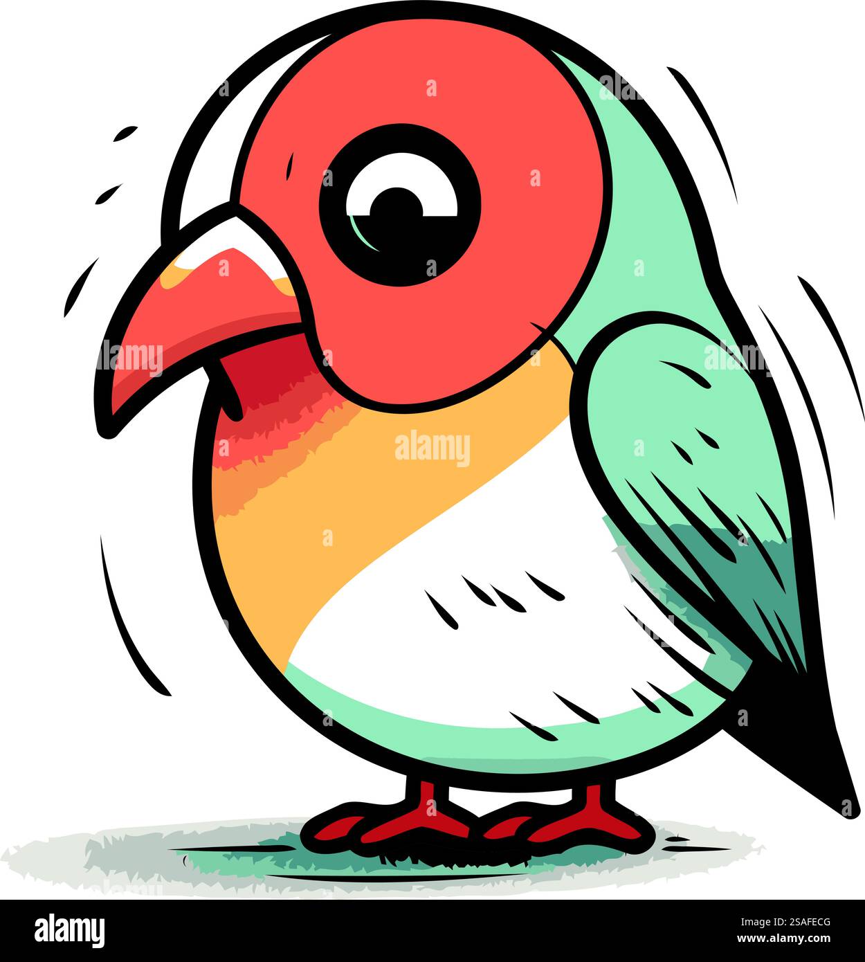 Cartoon cute little bird. Vector illustration of a little bird Stock ...