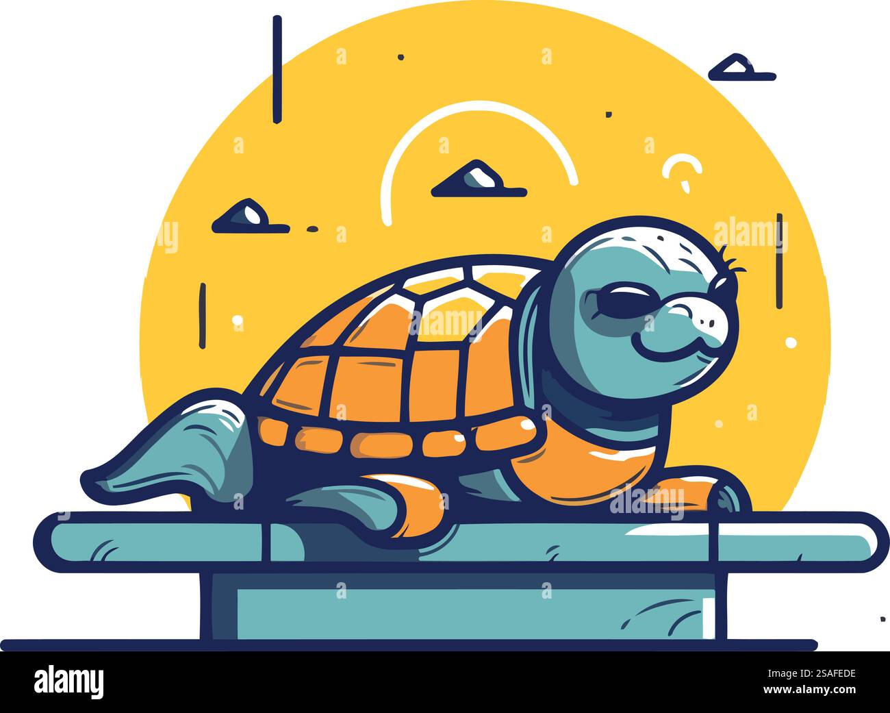 Turtle icon. Vector illustration of sea turtle in flat style Stock ...