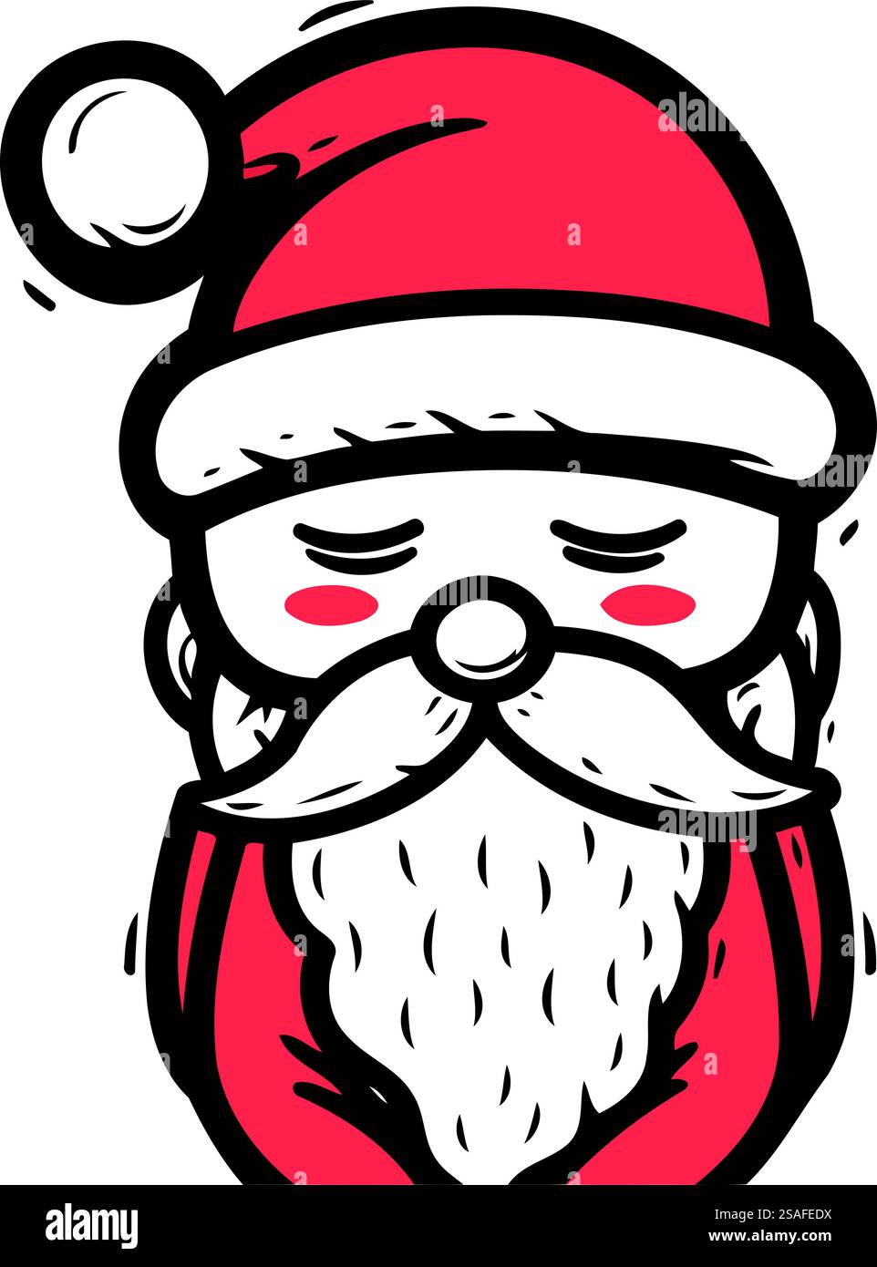 Santa Claus face with beard and moustache. Vector illustration Stock ...