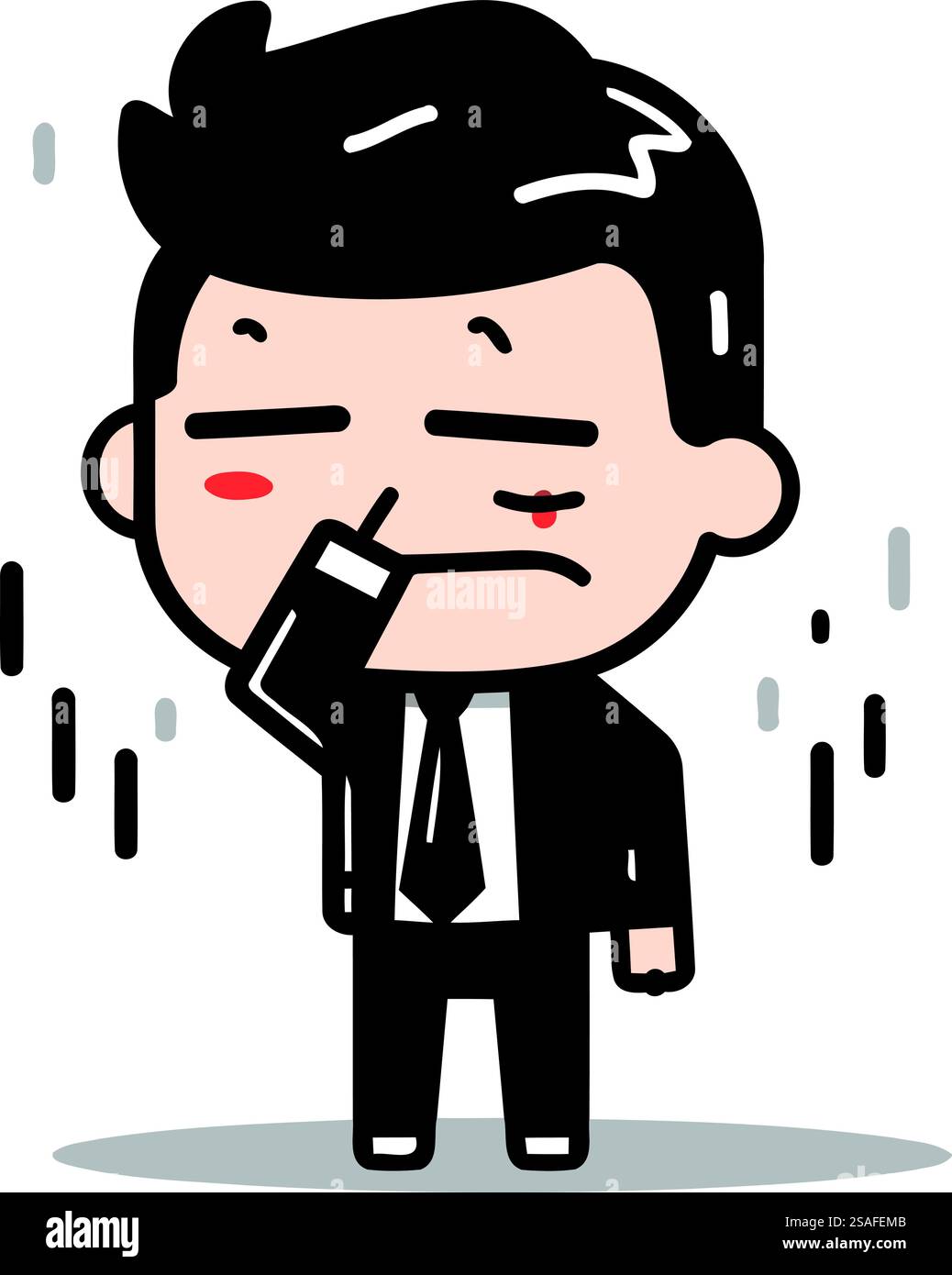 Upset Face Cartoon Businessman Vector Illustration Stock Vector Image ...
