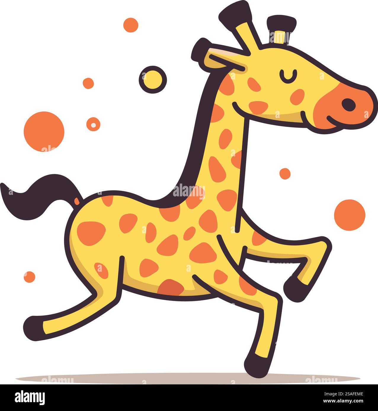 Cute cartoon giraffe. Vector illustration in a flat style Stock Vector ...