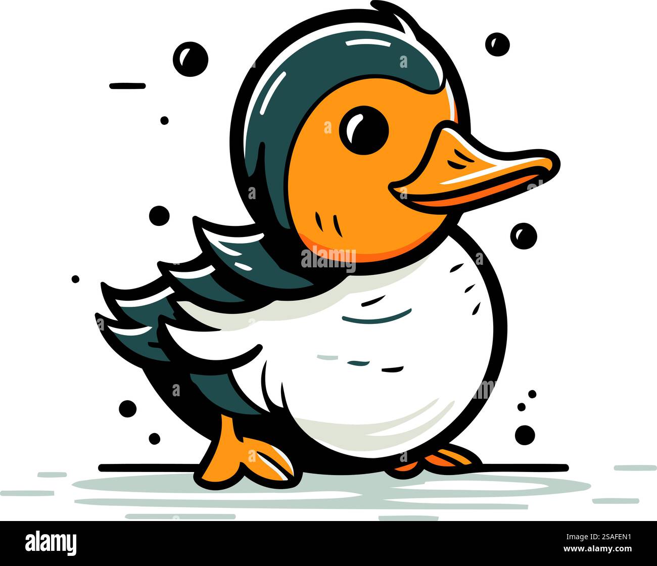 Duck cartoon icon. Vector illustration. Isolated on white background ...