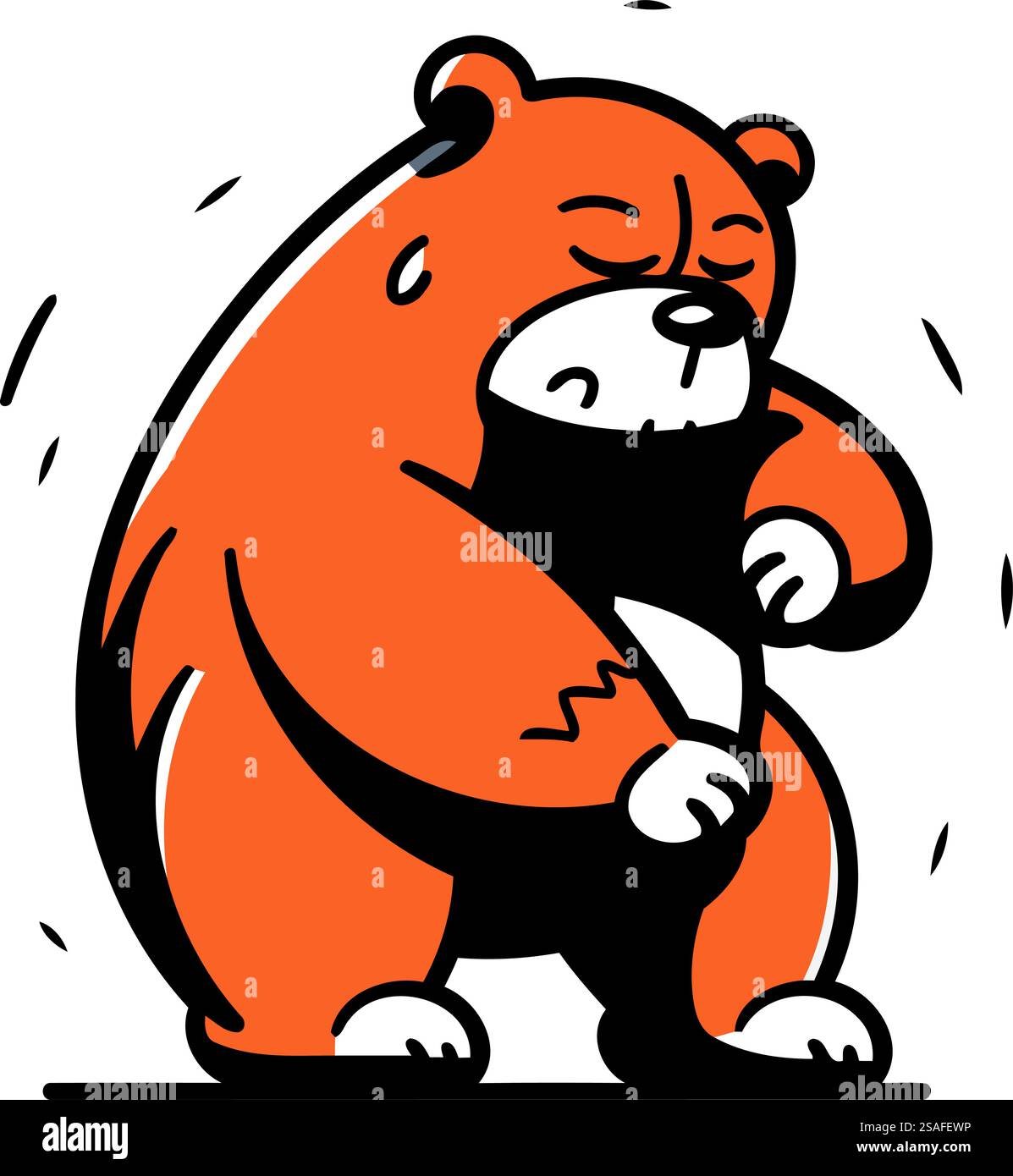 Cartoon bear character. Vector illustration isolated on a white ...