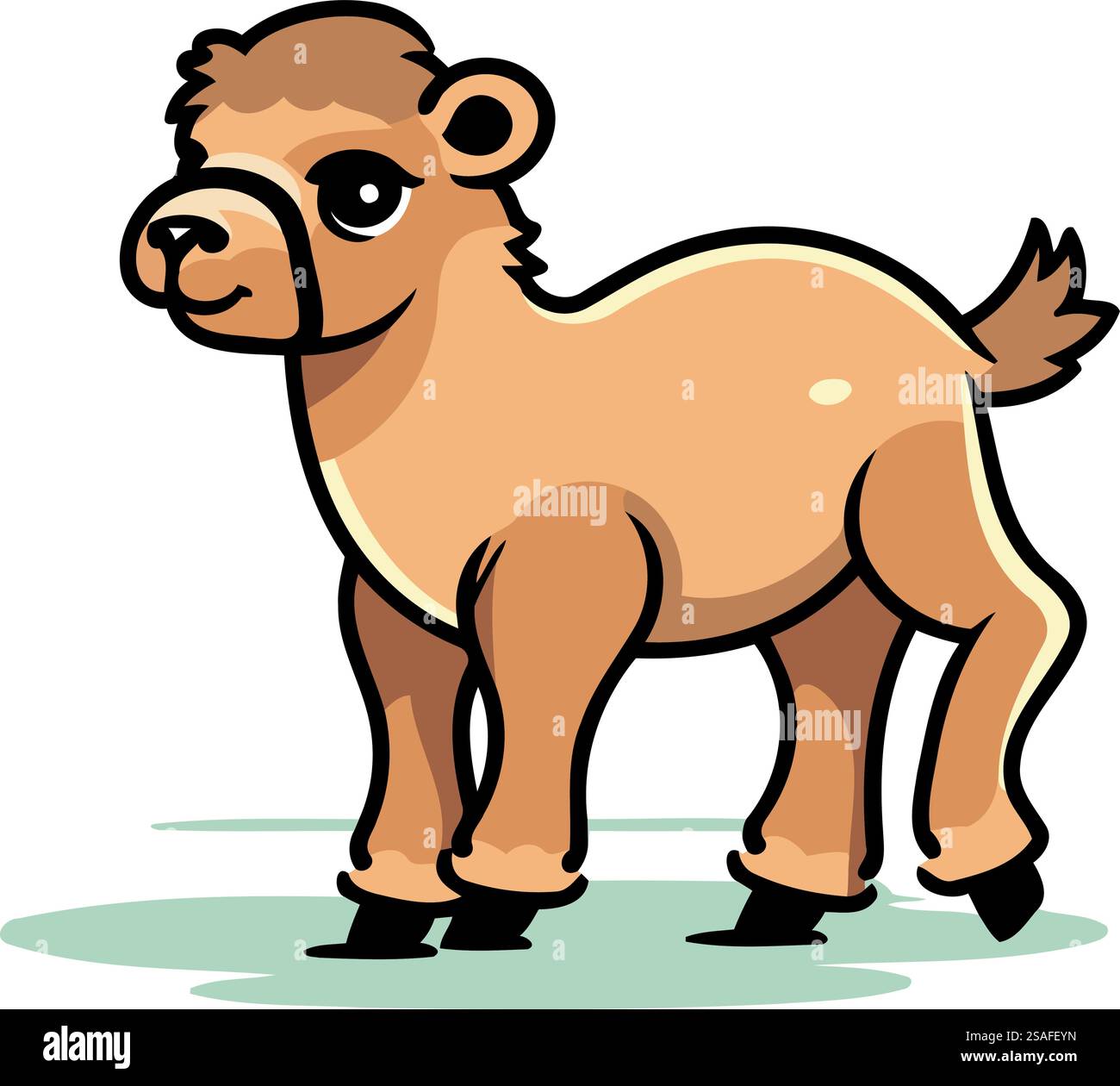 Cute cartoon camel standing on its hind legs. Vector illustration Stock ...