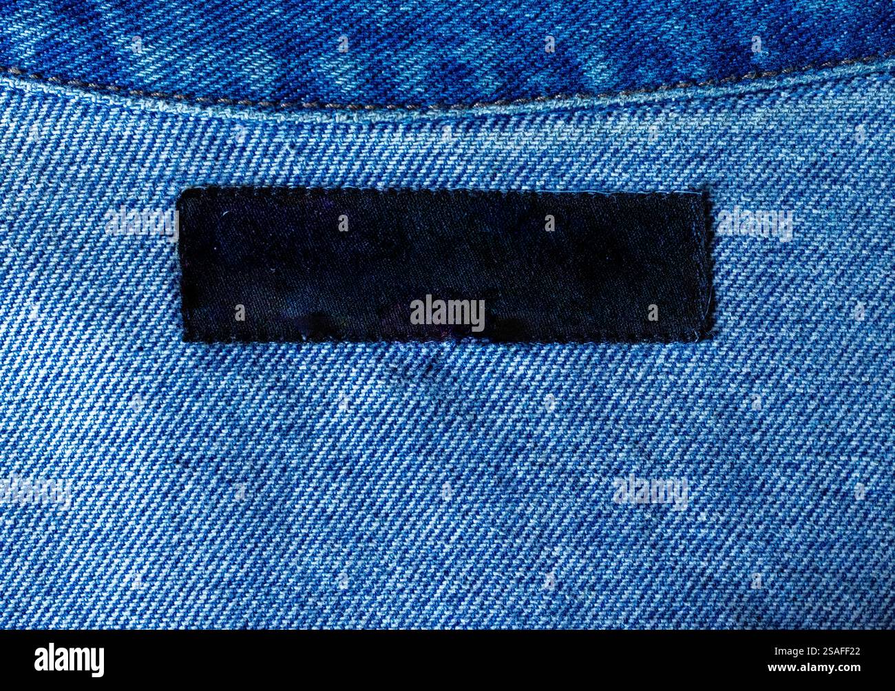 Denim label empty with copy space for graphic design. Clothing care ...