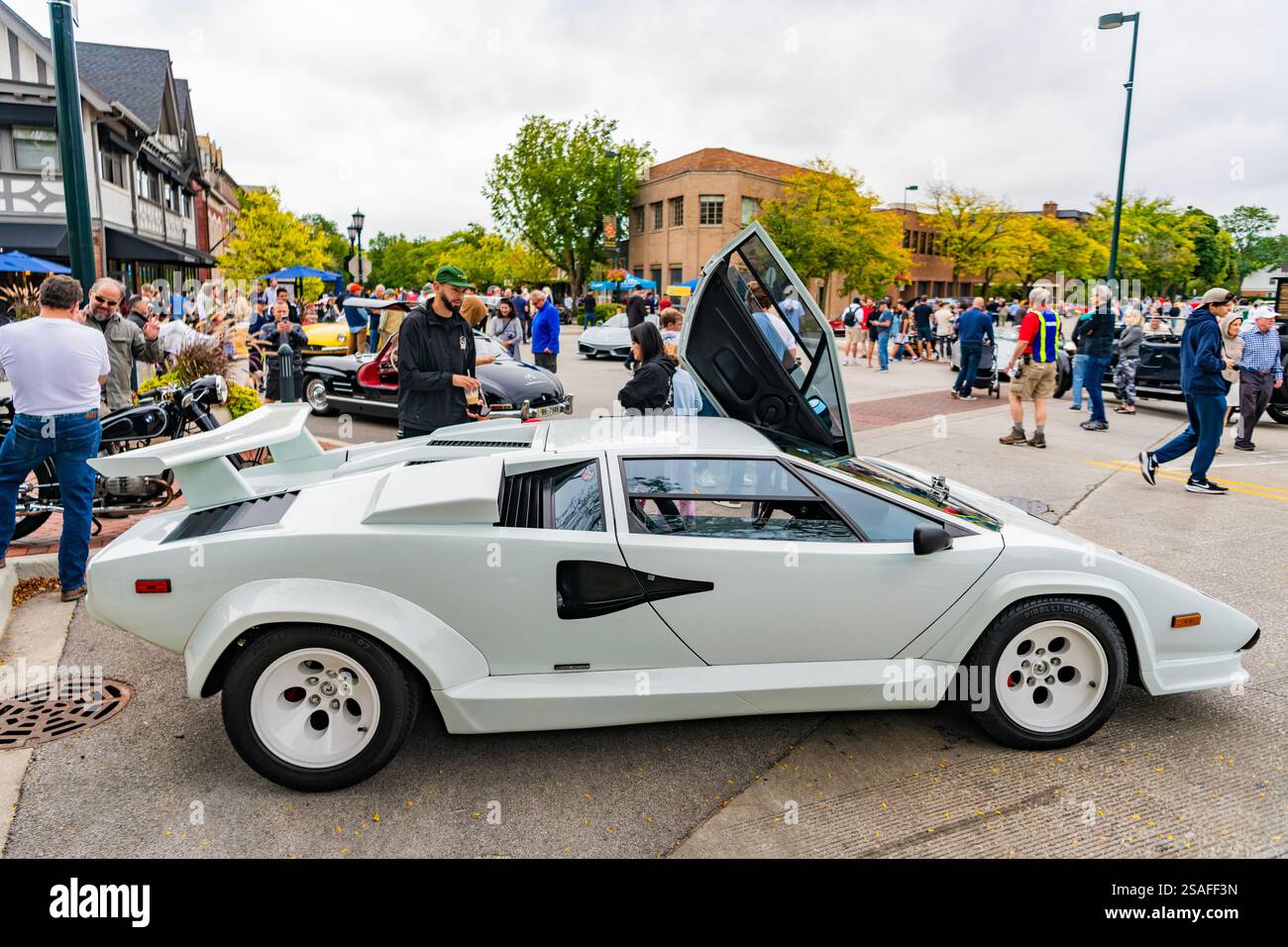 Chicago, Illinois - September 29, 2024: Lamborghini Countach white ...