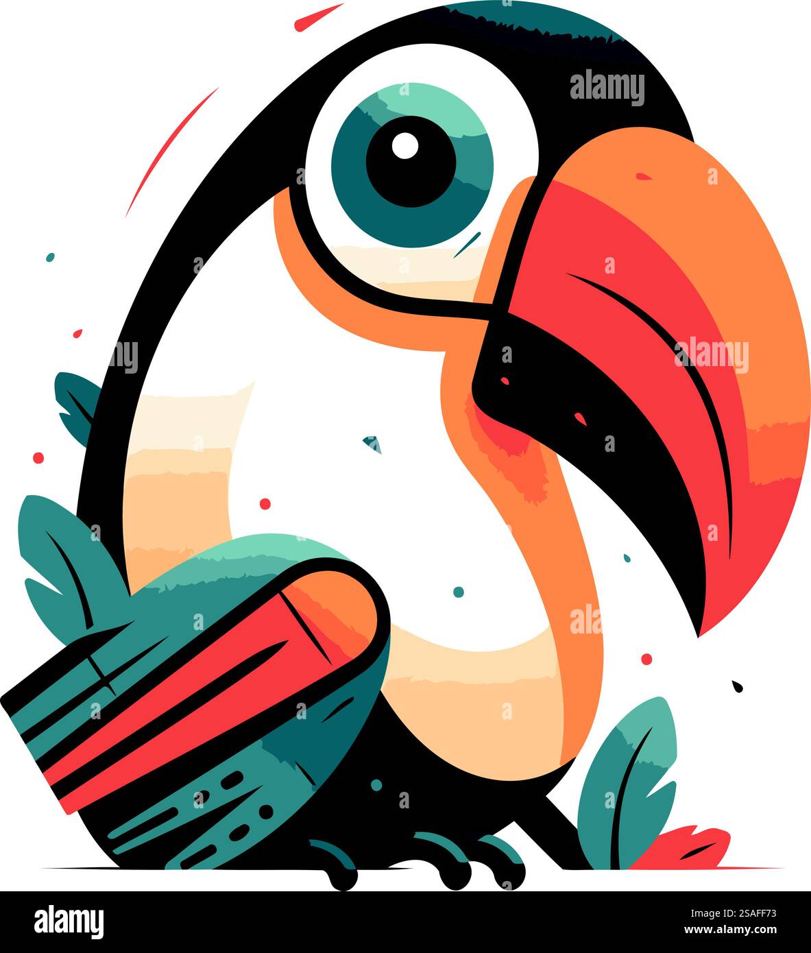 Cute cartoon toucan. Vector illustration in a flat style Stock Vector ...
