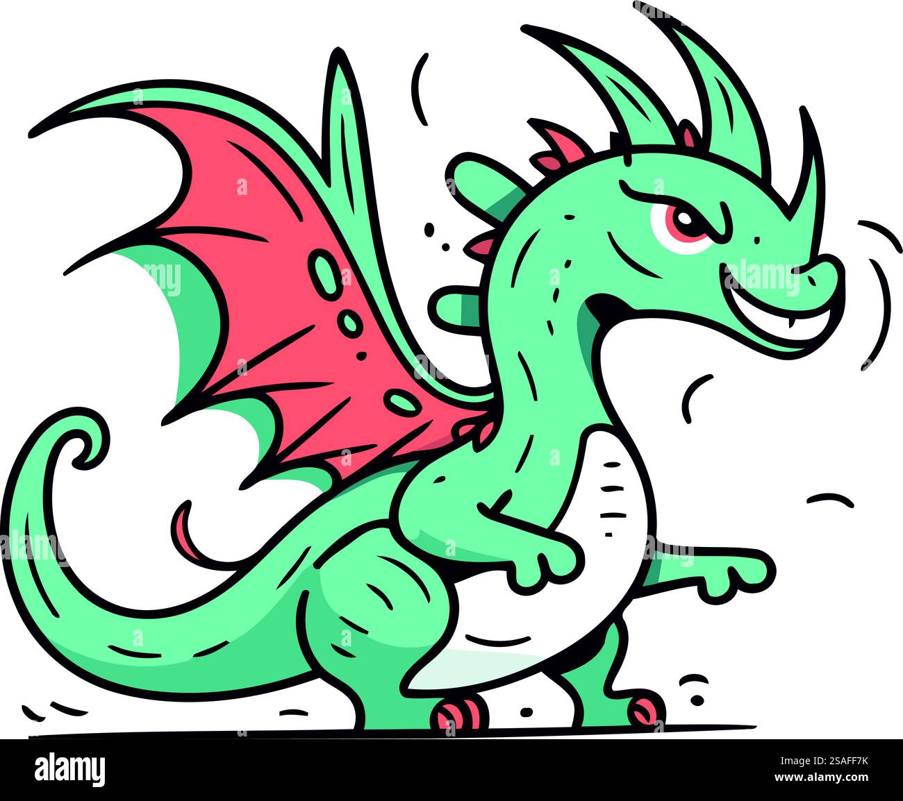 Funny dragon. Vector illustration. Isolated on white background Stock ...