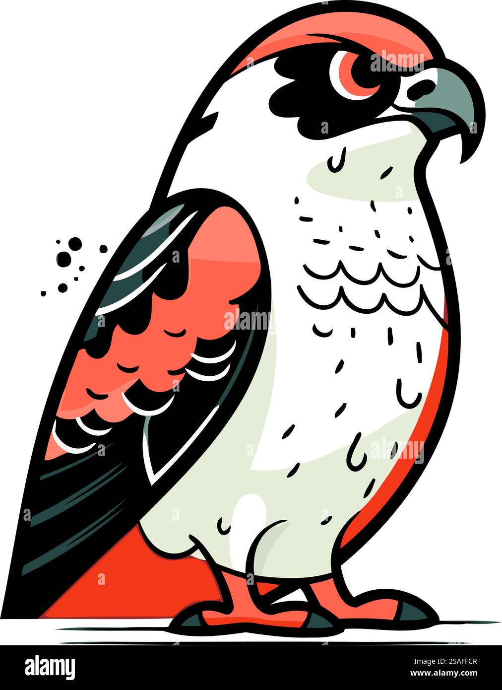 Red necked hawk. Vector illustration on a white background Stock Vector ...