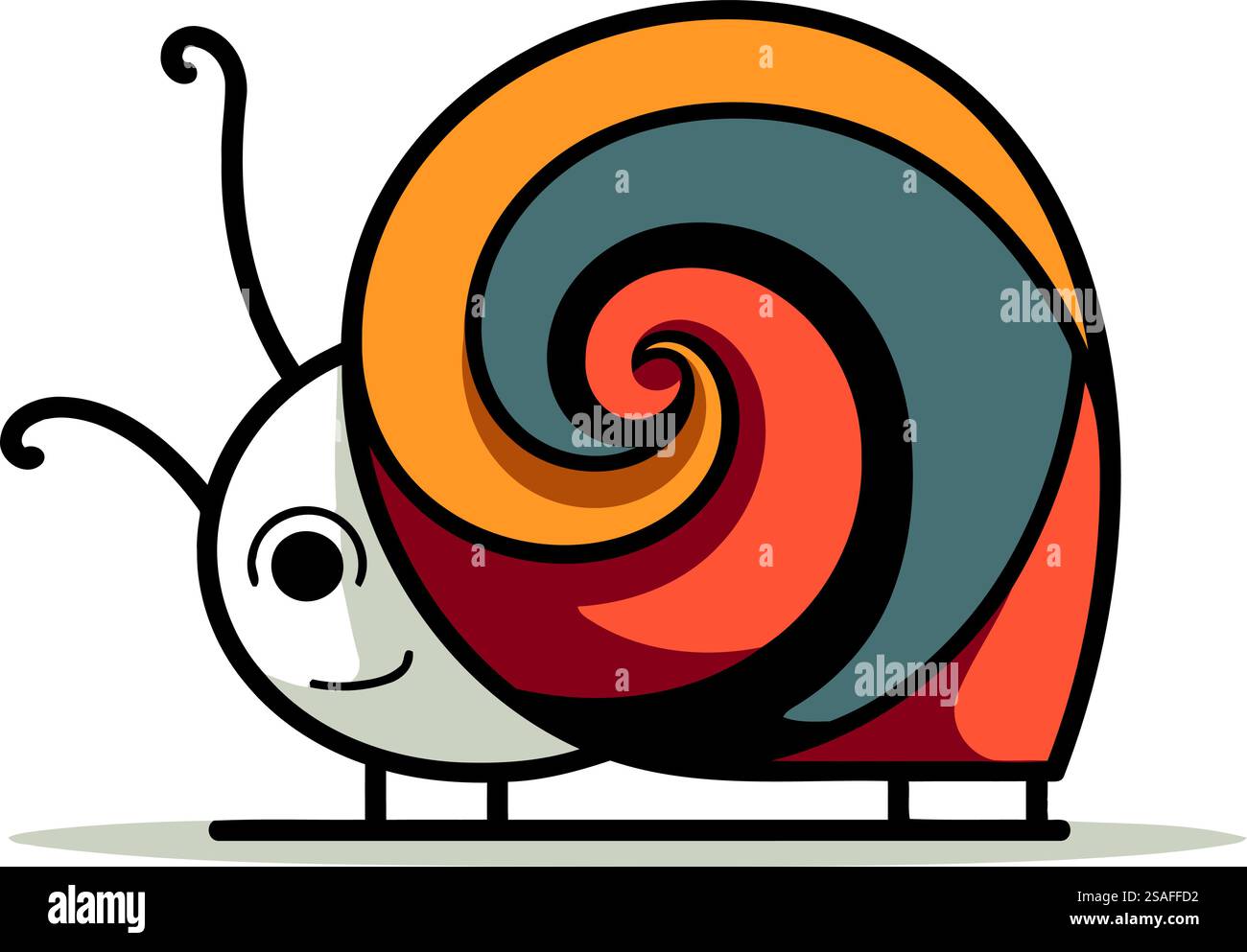 Snail cartoon icon. Cute animal and nature theme. Colorful design ...