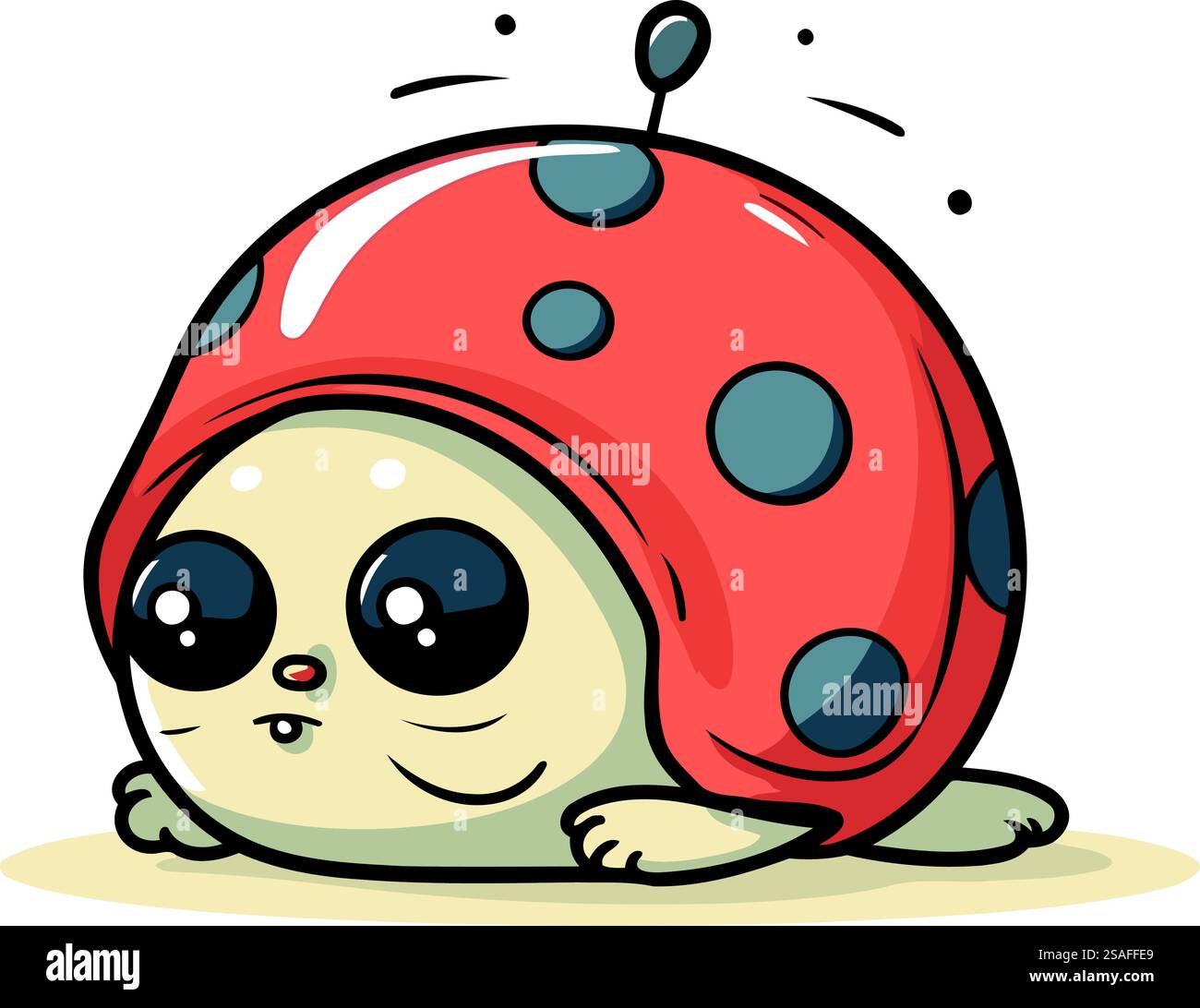 Cute cartoon ladybug isolated on white background. Vector illustration ...