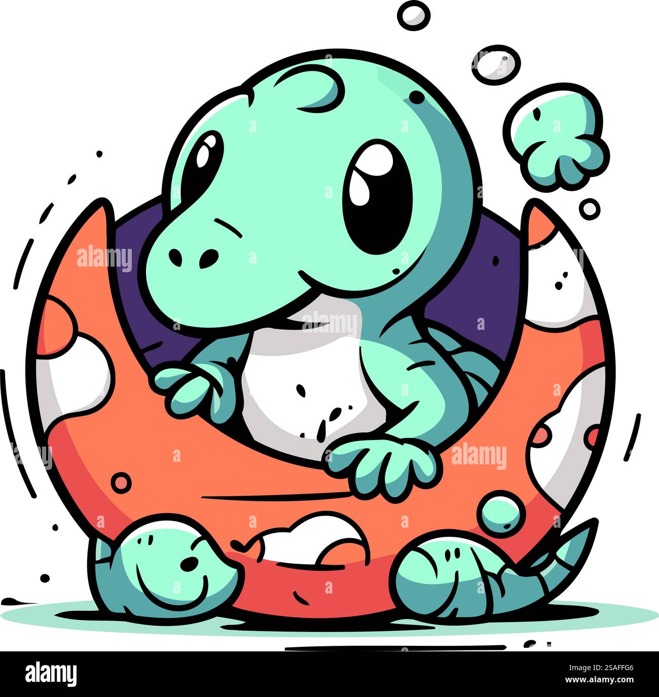 Cute baby crocodile sitting in the egg. Vector illustration Stock ...