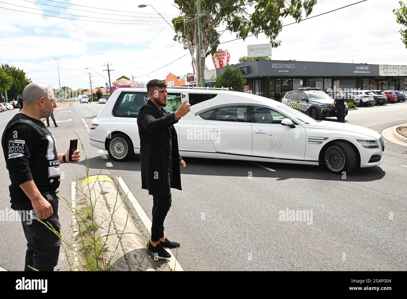 Melbourne, Australia. 30th Jan, 2025. The hearse departs following the ...