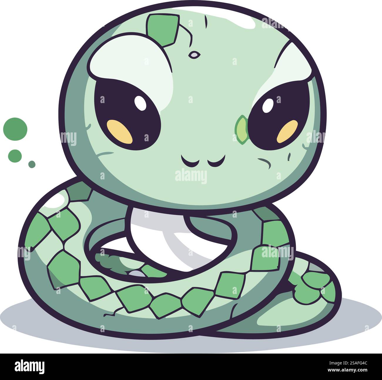 Cute green snake character cartoon vector illustration. Cute snake ...