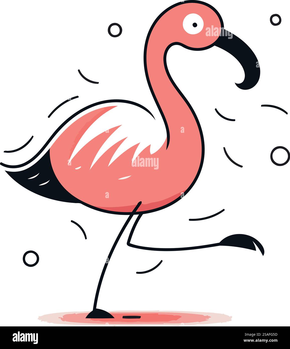Flamingo. Vector illustration of a flamingo in cartoon style Stock ...