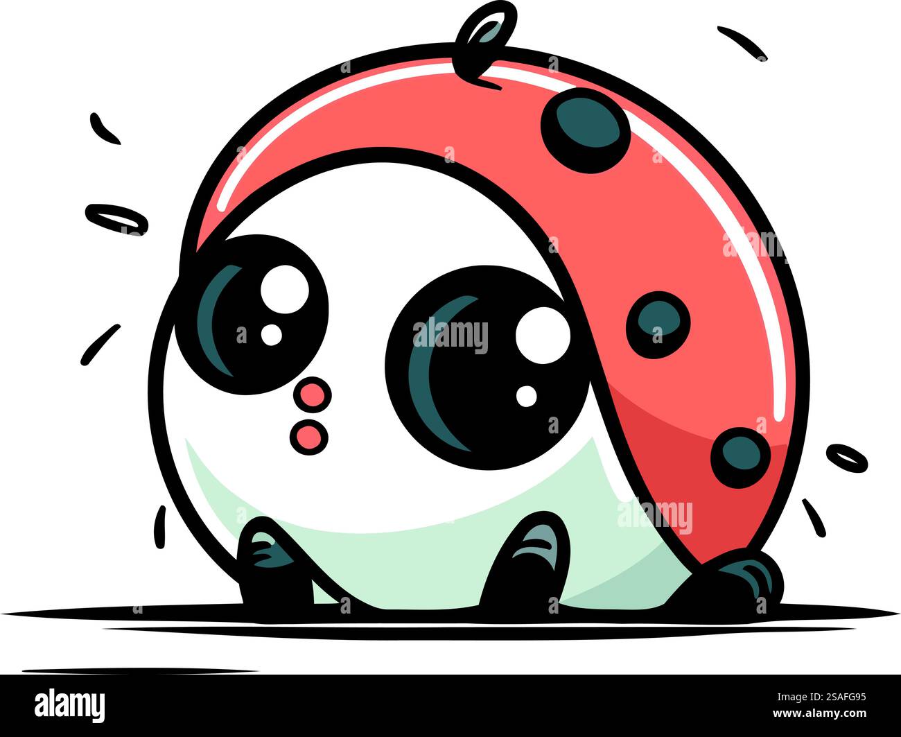 Cute cartoon ladybug isolated on white background. Vector illustration ...