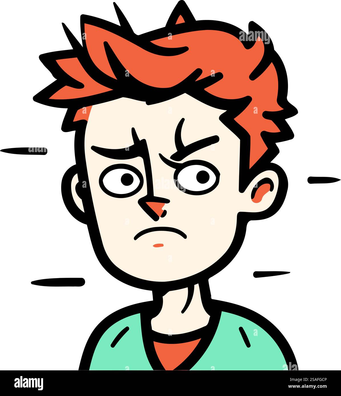 Angry cartoon man. Vector illustration in a flat style on white ...