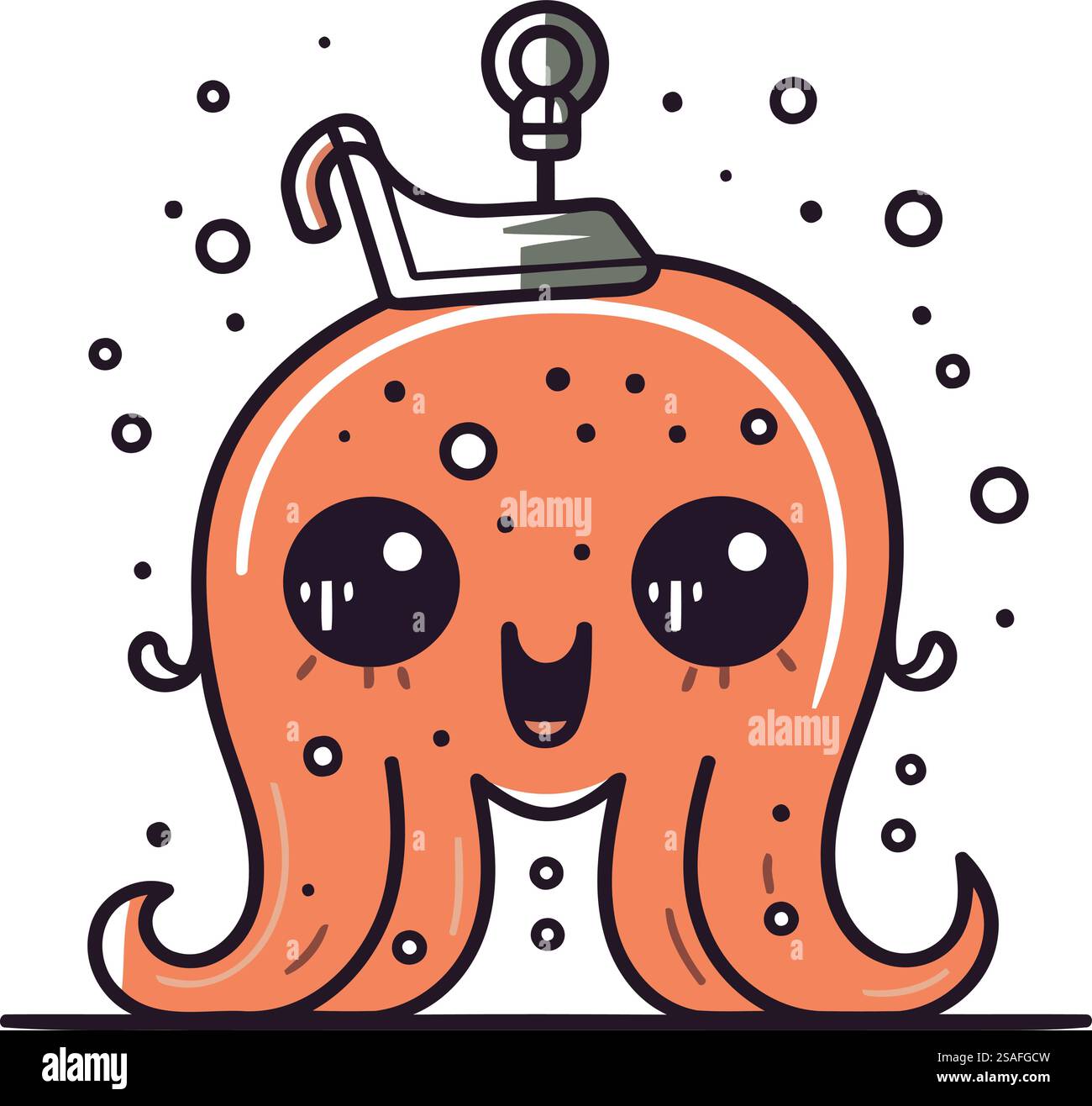 Cute octopus character. Vector illustration in doodle style Stock ...