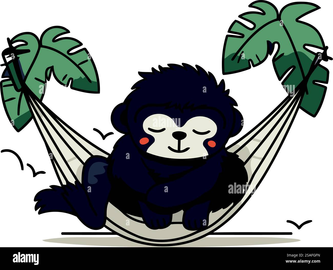 Cute cartoon sloth sleeping in hammock. Vector illustration Stock ...