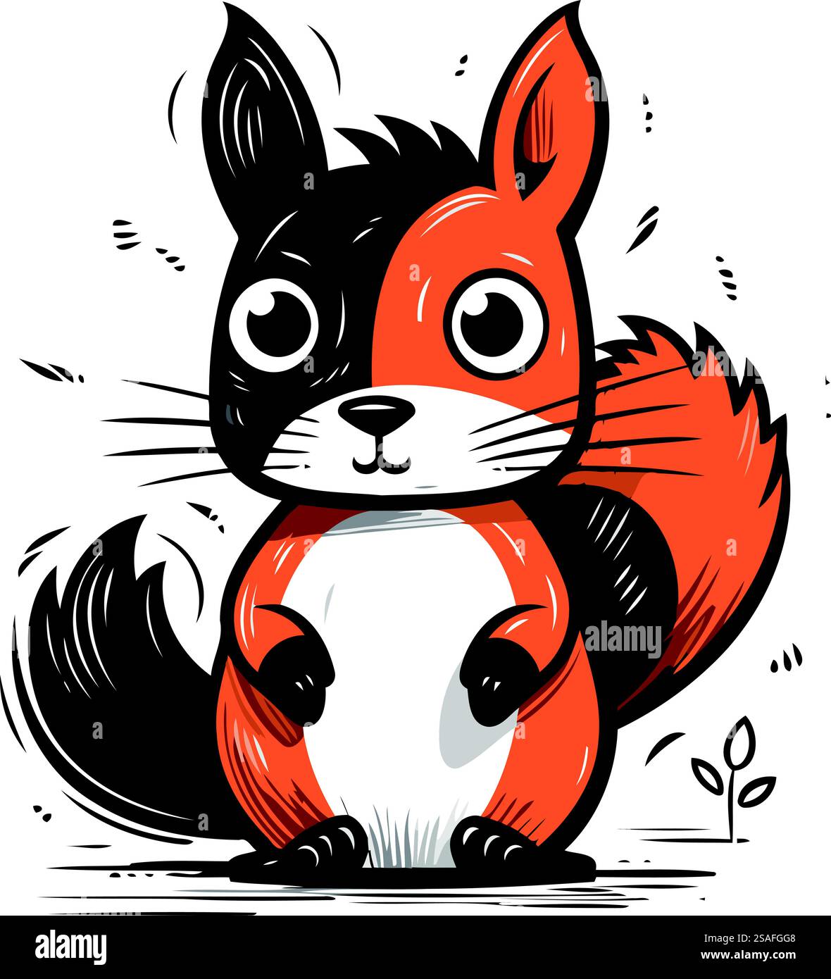 Funny cartoon squirrel. Vector illustration isolated on a white ...