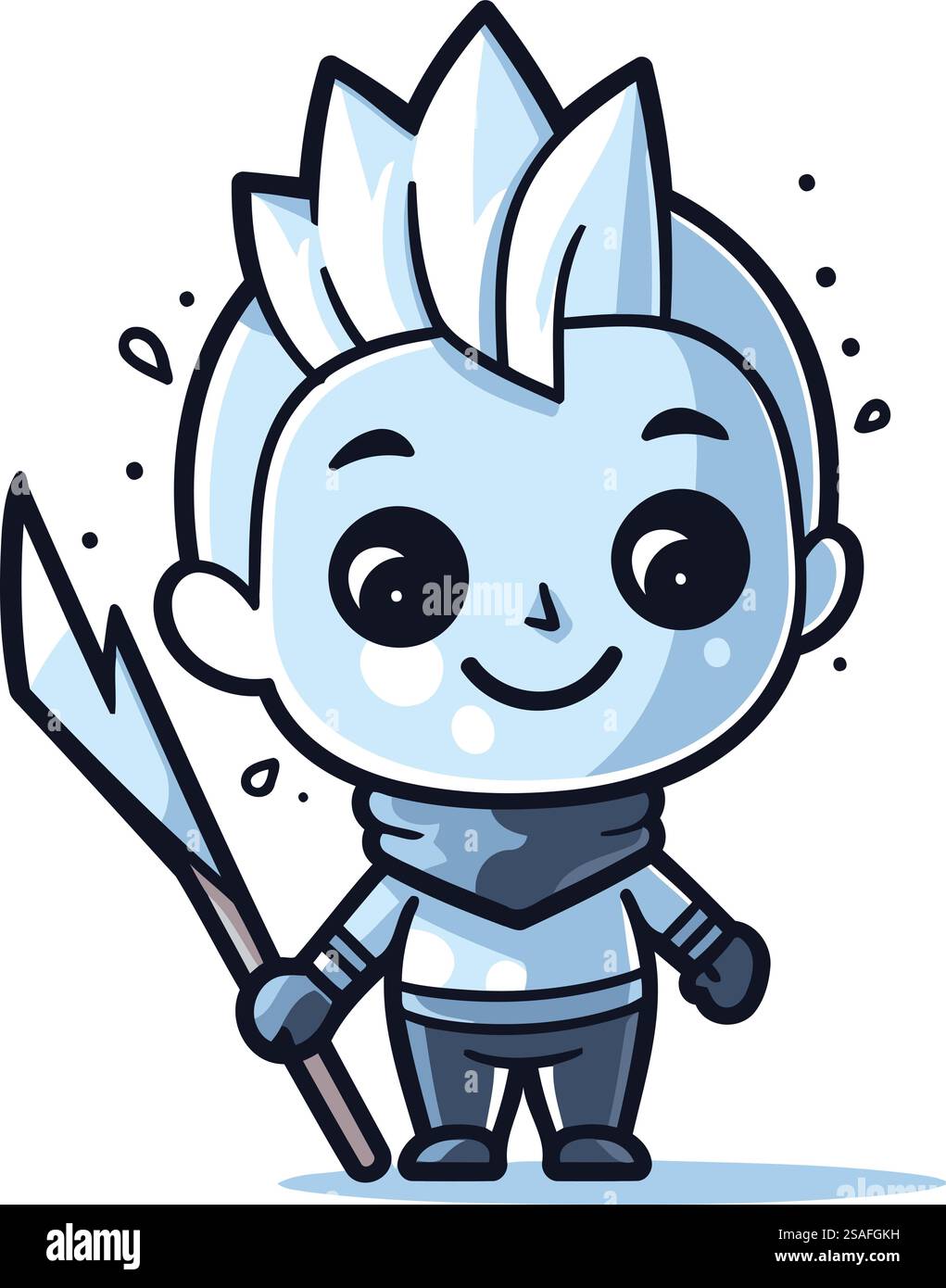 Cute cartoon knight. Vector illustration of a funny character knight ...