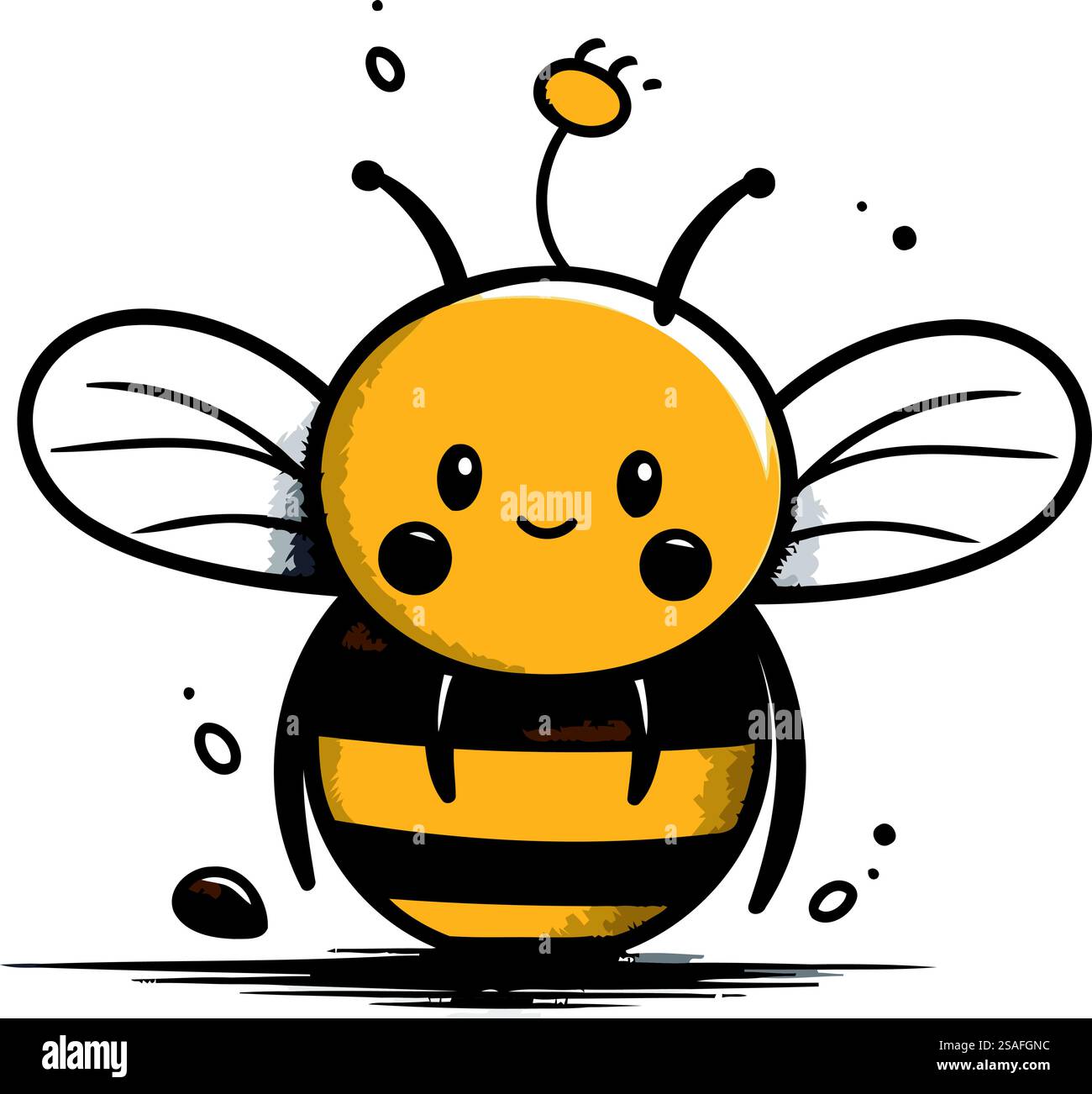 Cute cartoon bee. Vector illustration. Isolated on white background ...