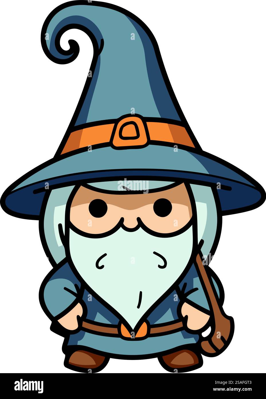 Cute Wizard Cartoon Mascot Character. Vector Illustration Stock Vector ...