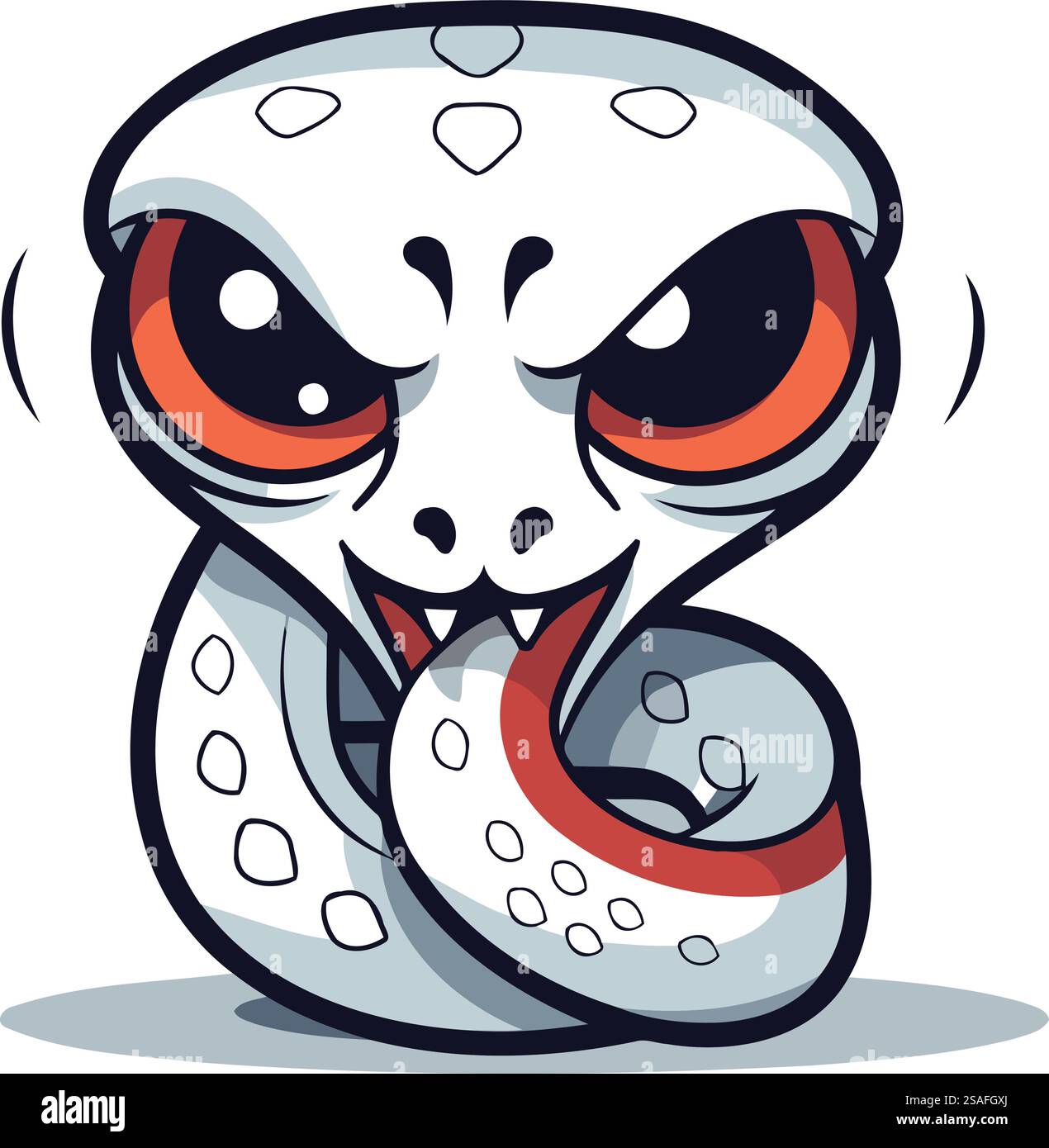 Illustration of a Cute Cartoon Snake. Vector Illustration Stock Vector ...