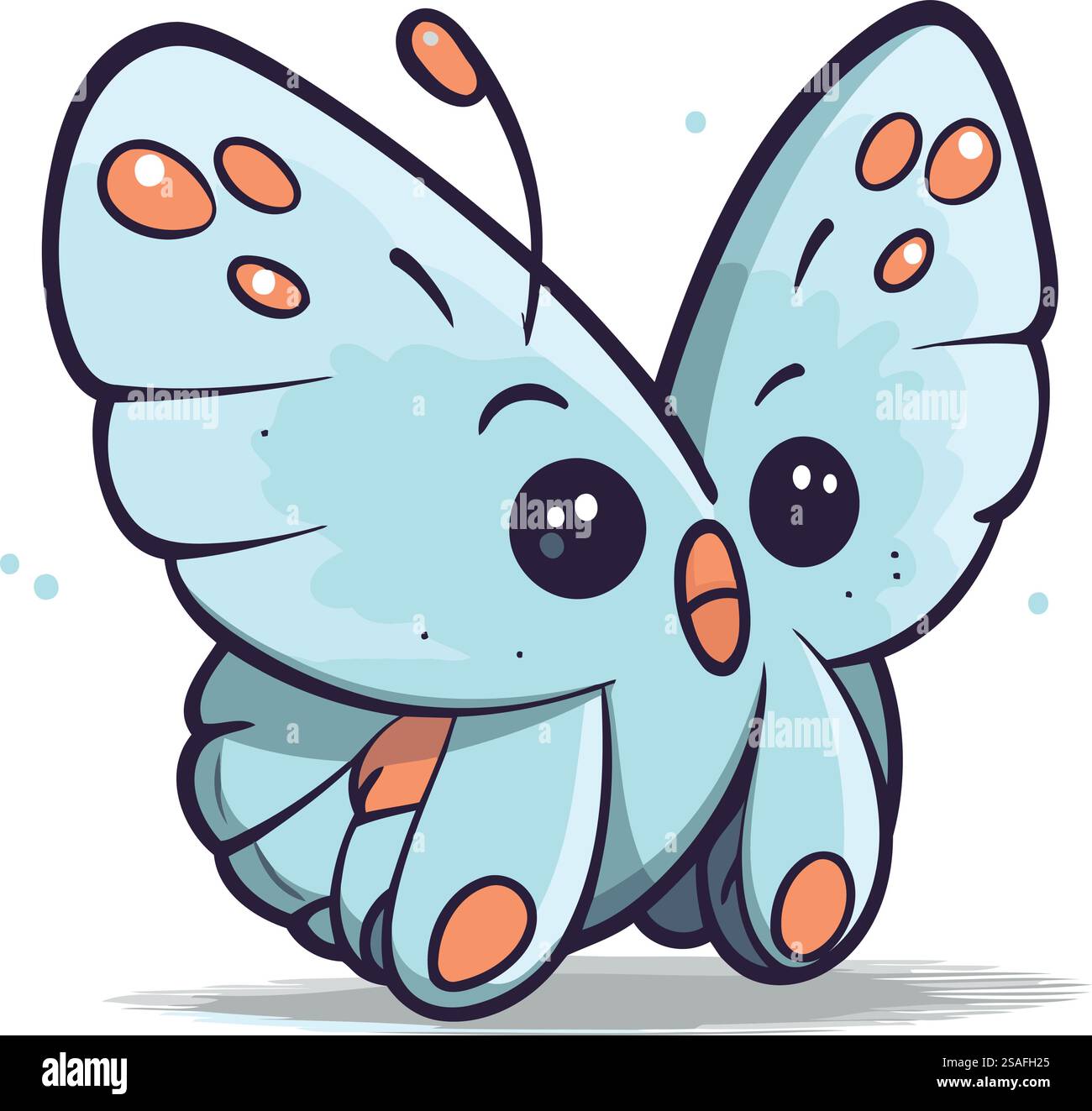 Butterfly cartoon vector illustration. Cute cartoon butterfly character ...