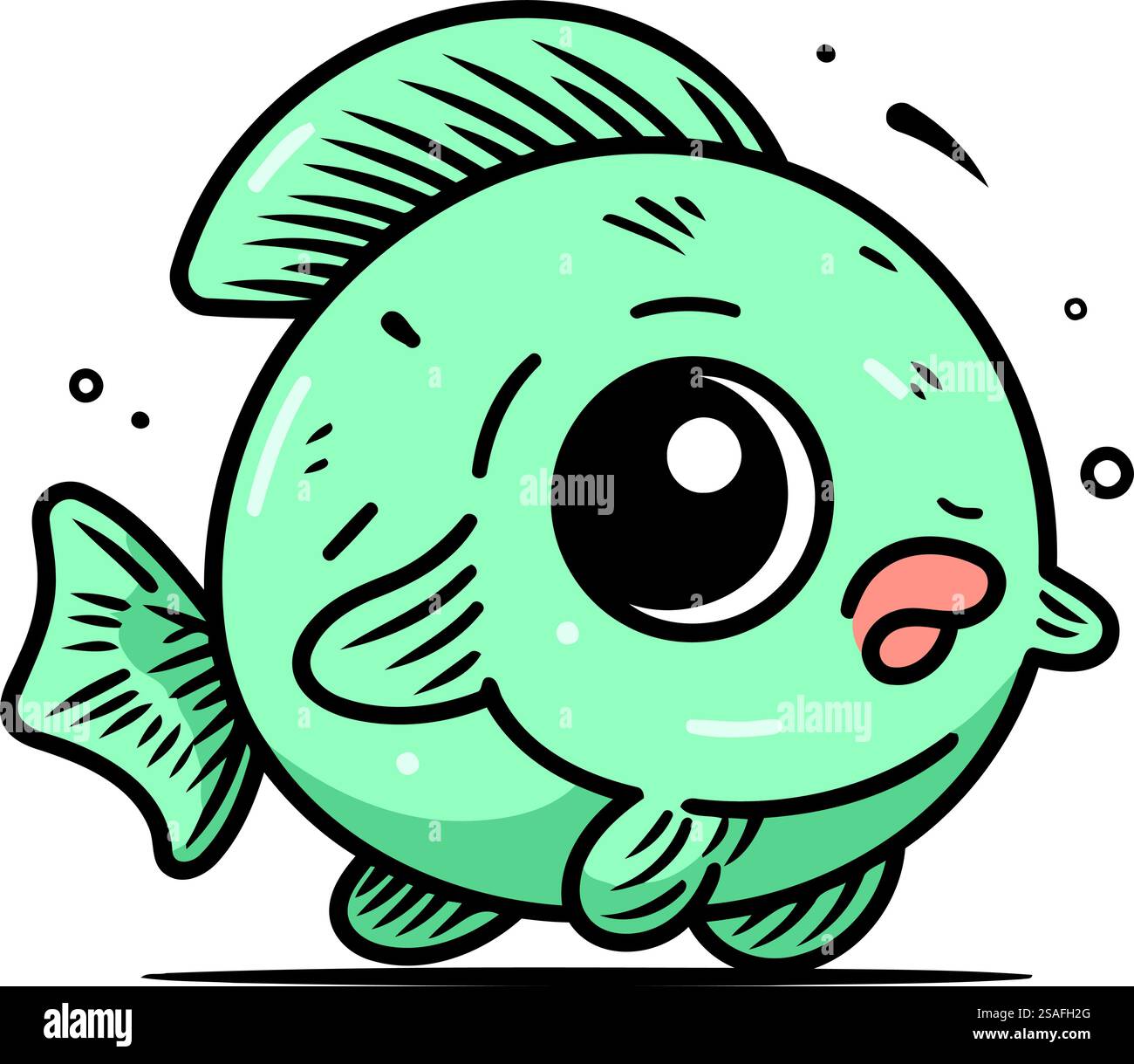 Cute cartoon fish. Hand drawn vector illustration in doodle style Stock ...