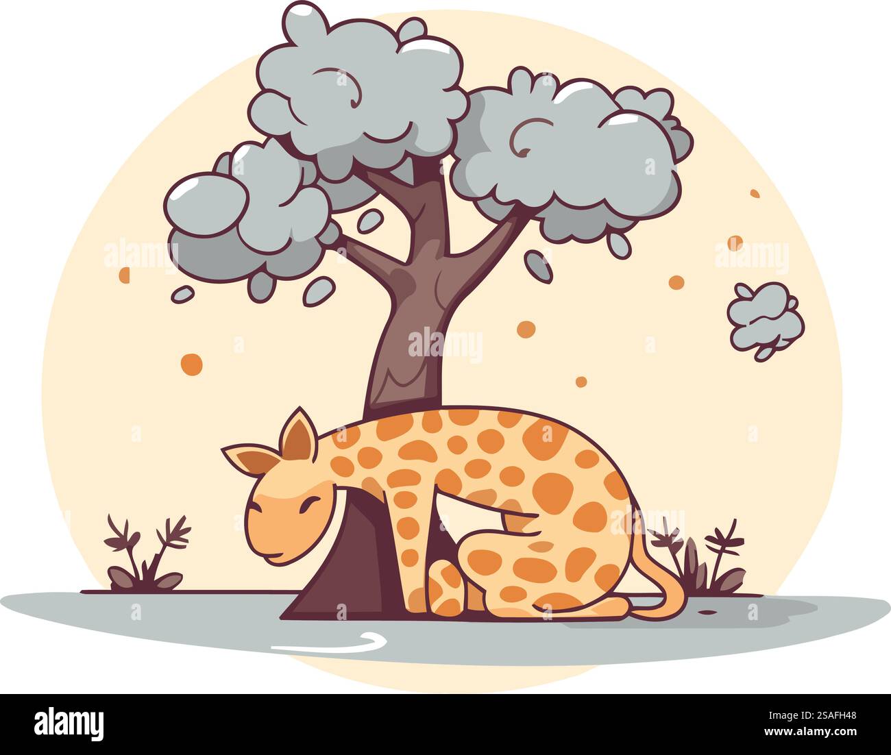 Animal in tree shade Stock Vector Images - Alamy