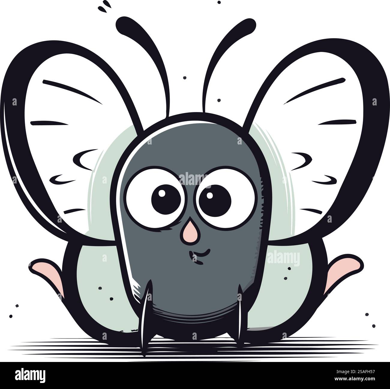 Funny cartoon fly. Vector illustration isolated on a white background ...