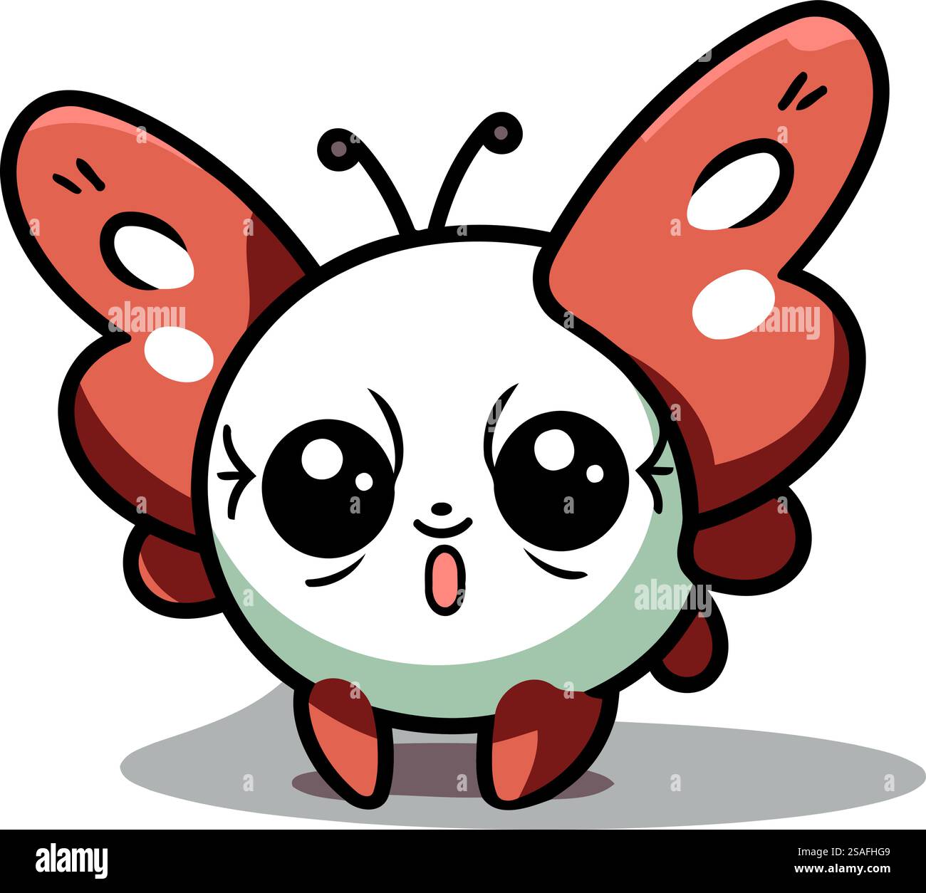 Butterfly cartoon character. Cute kawaii vector illustration Stock ...