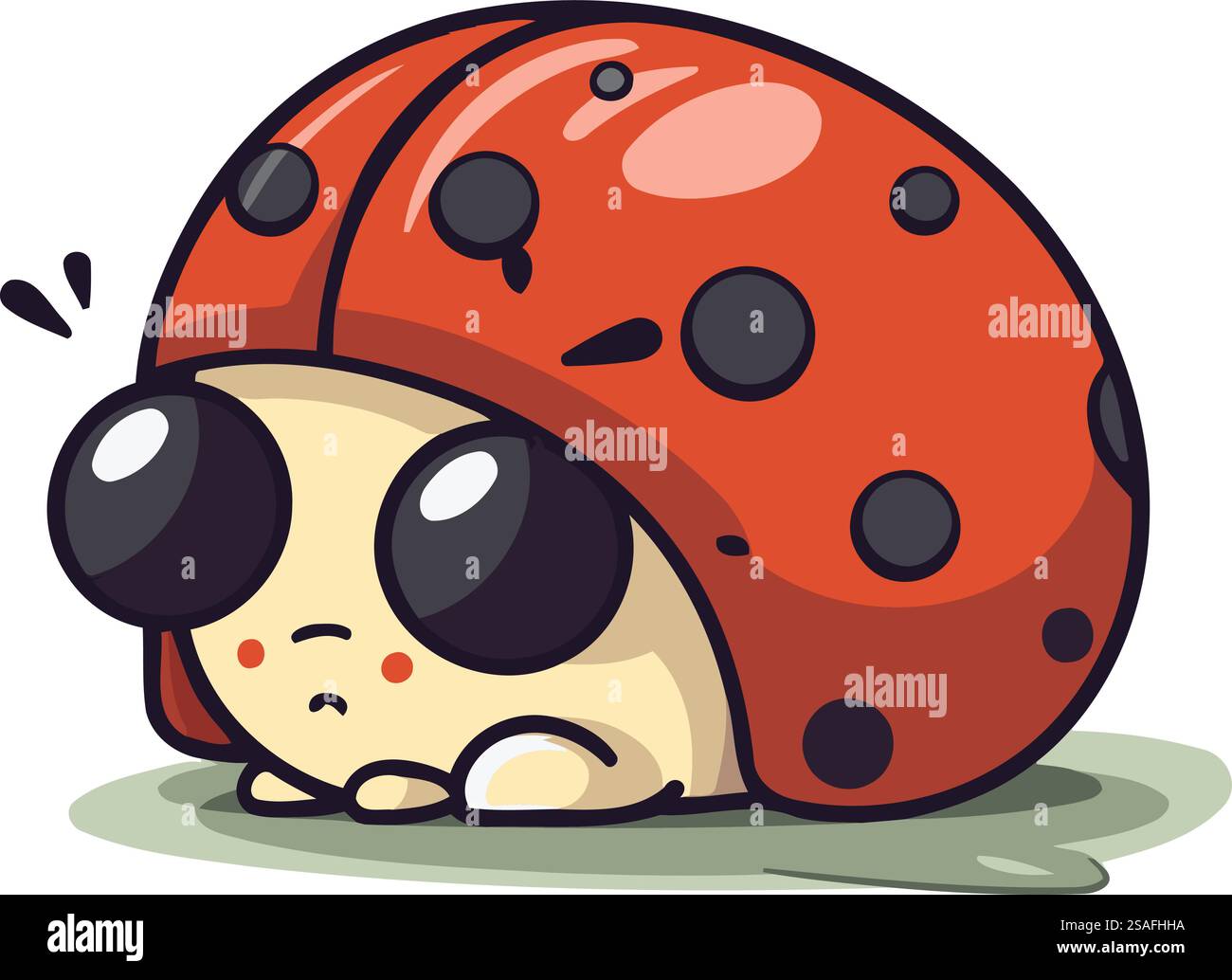 Cute cartoon ladybug isolated on white background. Vector illustration ...