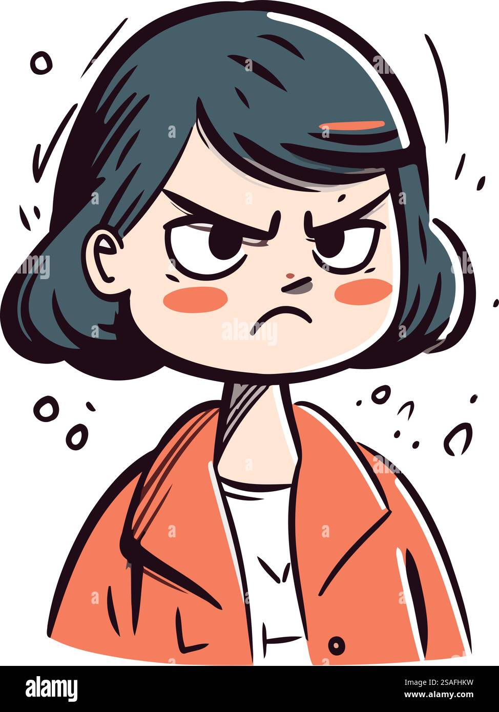 Angry woman. Vector illustration. Isolated on white background Stock ...