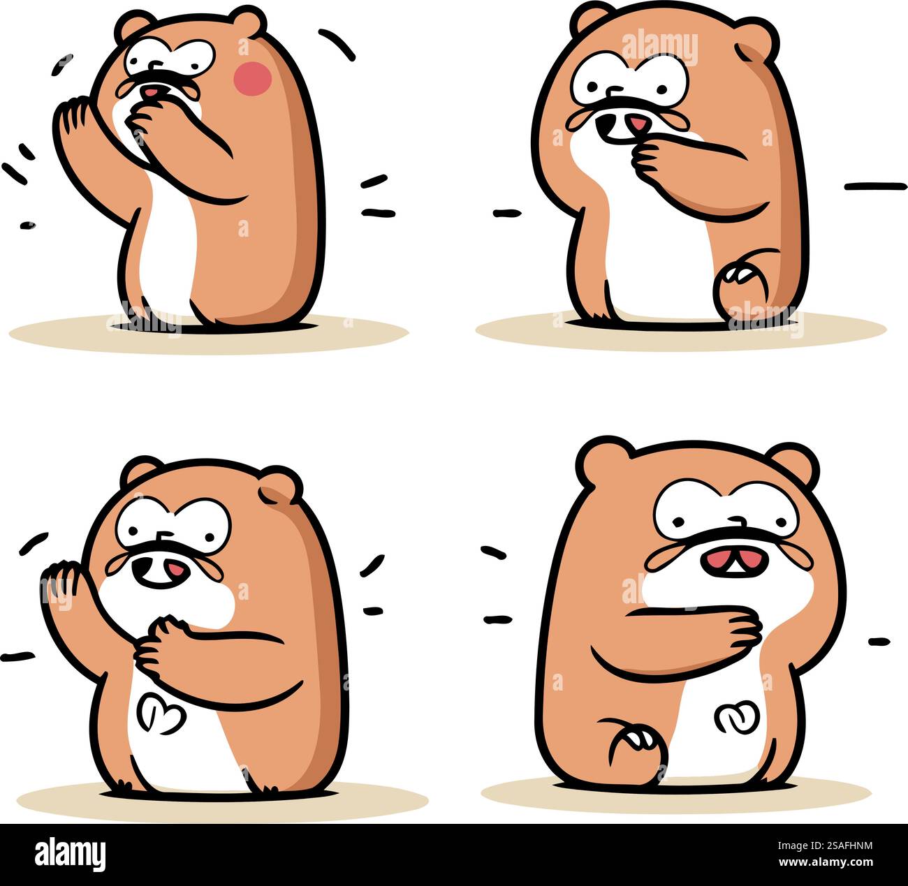 Cute cartoon bear vector illustration. Set of bear with different ...