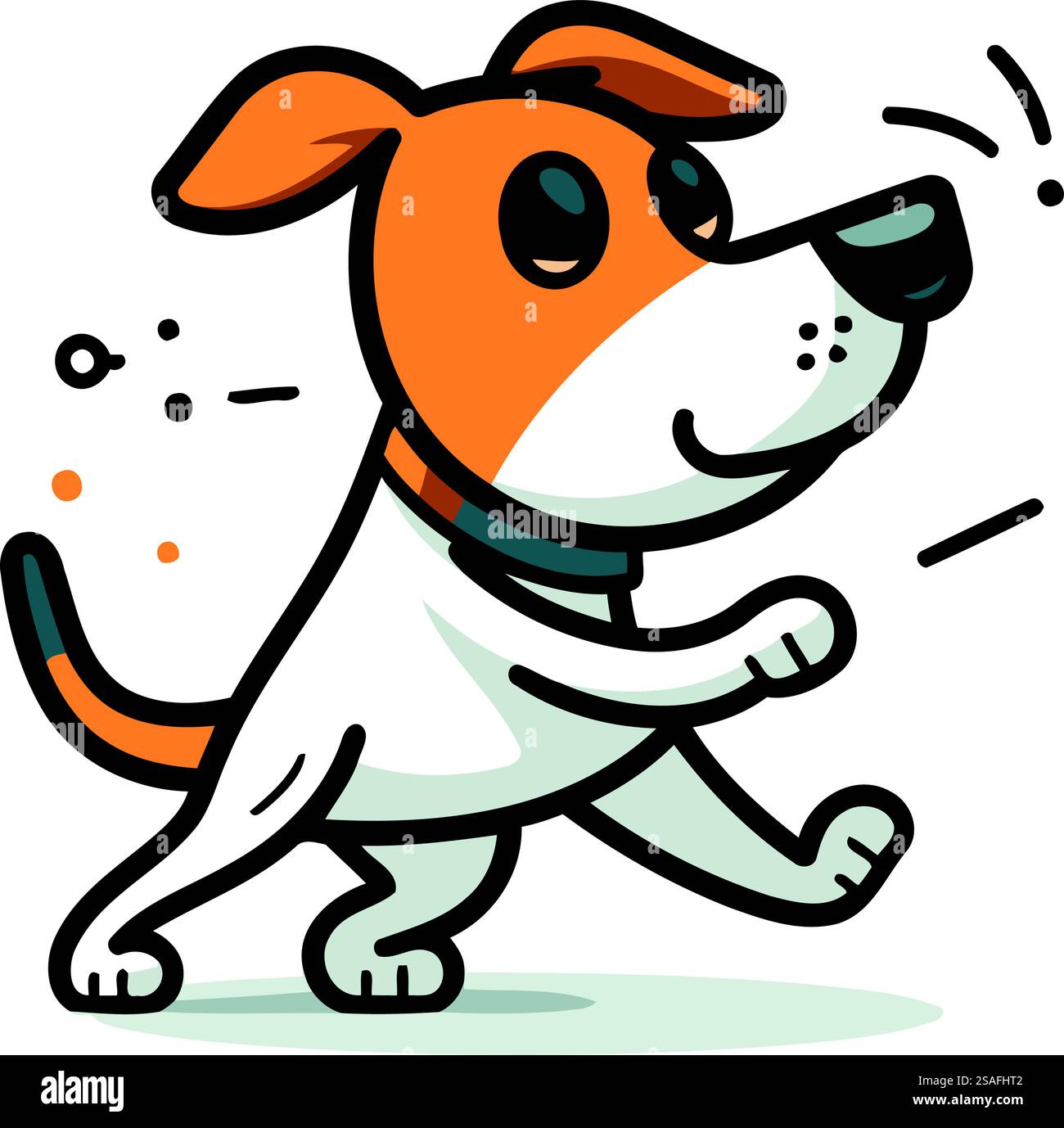 Jack russell dog running. Vector illustration in cartoon style Stock ...