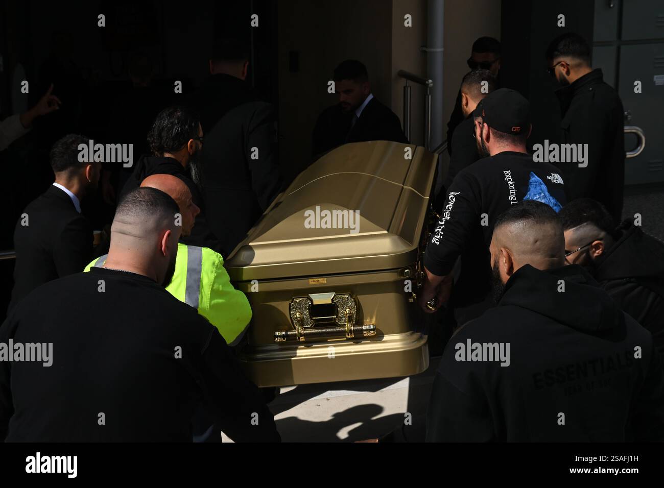 Melbourne, Australia. 30th Jan, 2025. A casket arrives to the service ...