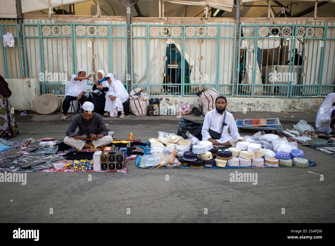 Mecca, Saudi Arabia - June 16, 2024: Souvenir sellers near the hajj ...