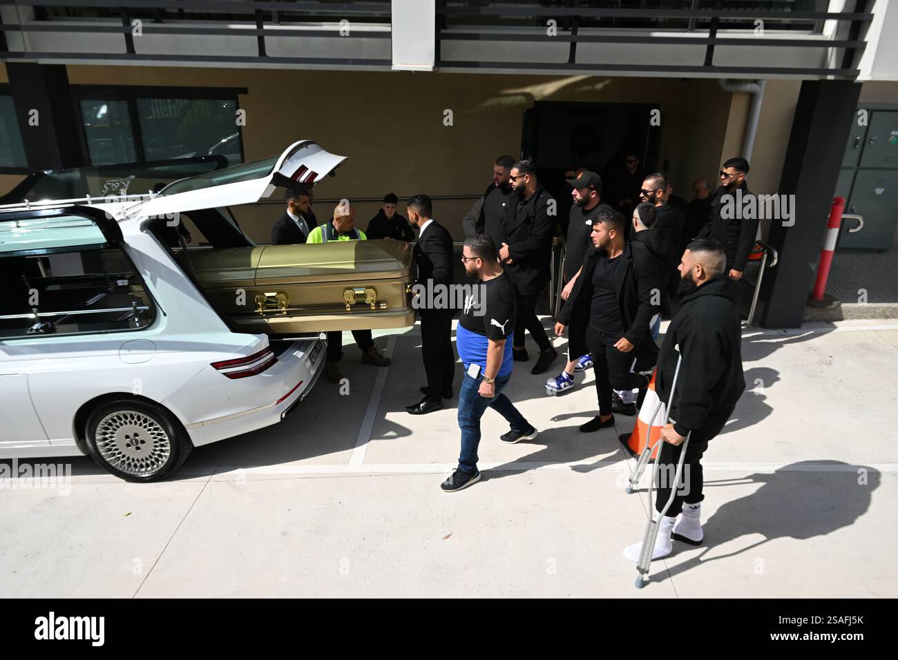 Melbourne, Australia. 30th Jan, 2025. A casket arrives to the service ...