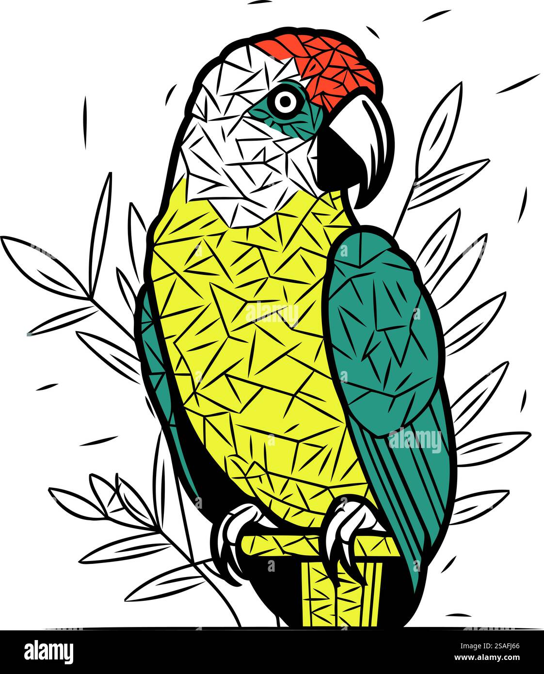 Parrot. Hand drawn vector illustration in doodle style Stock Vector ...