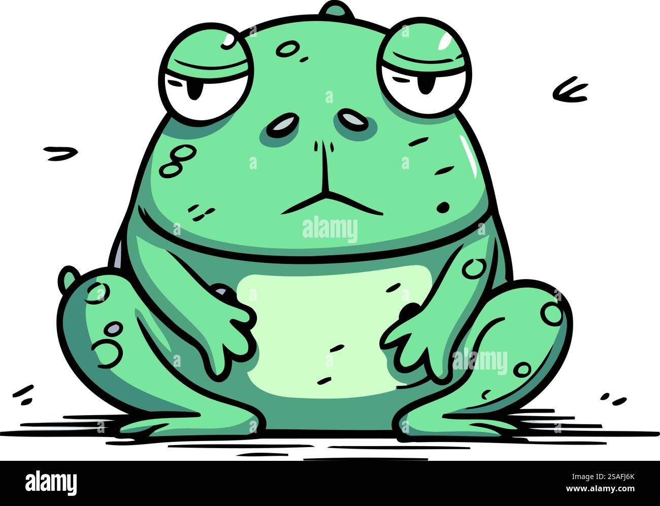 Frog cartoon. Vector illustration of a frog with sad eyes Stock Vector ...