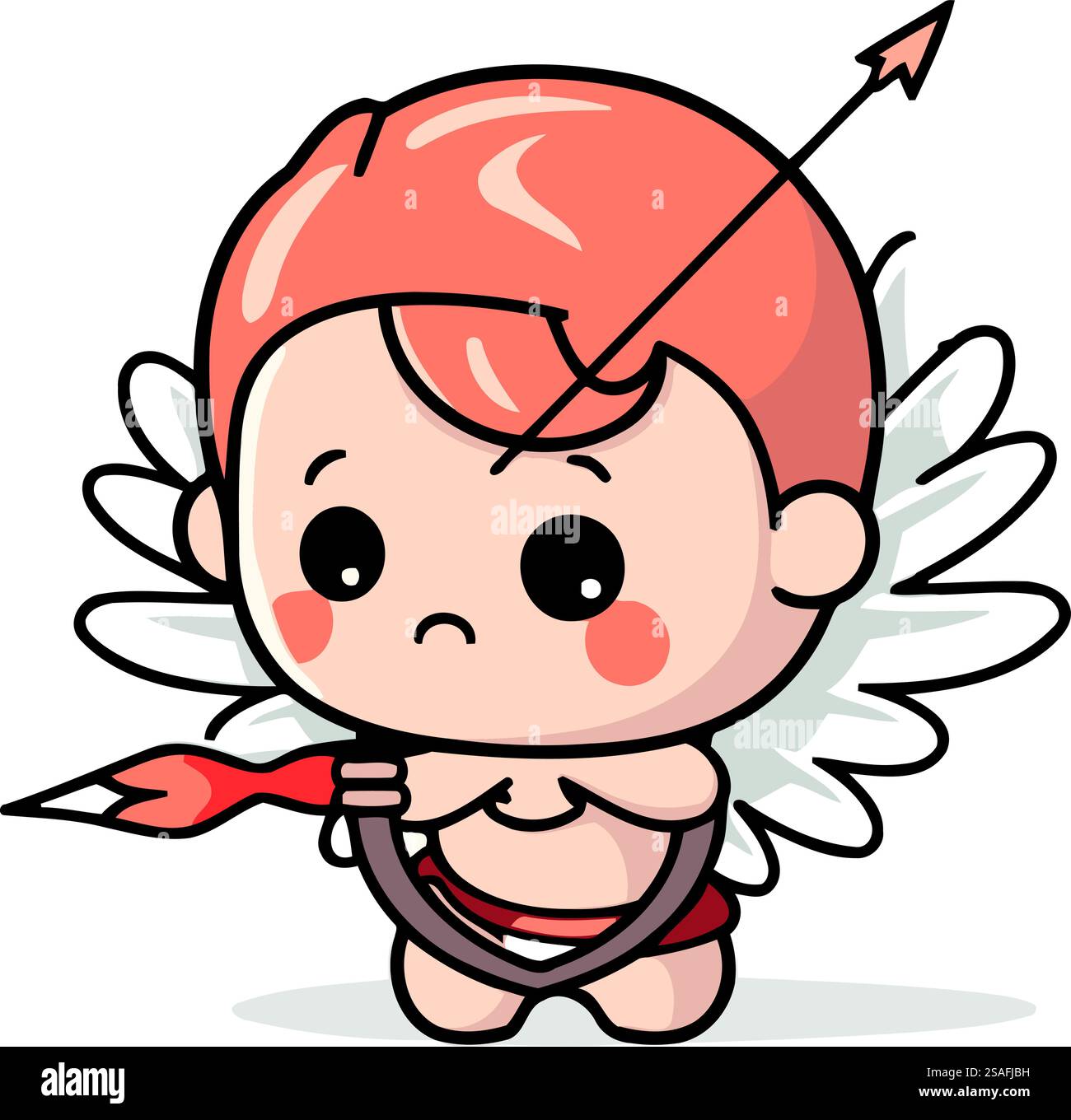 Cupid Cartoon Character with Bow and Arrow. Vector Illustration Stock Vector Image & Art - Alamy